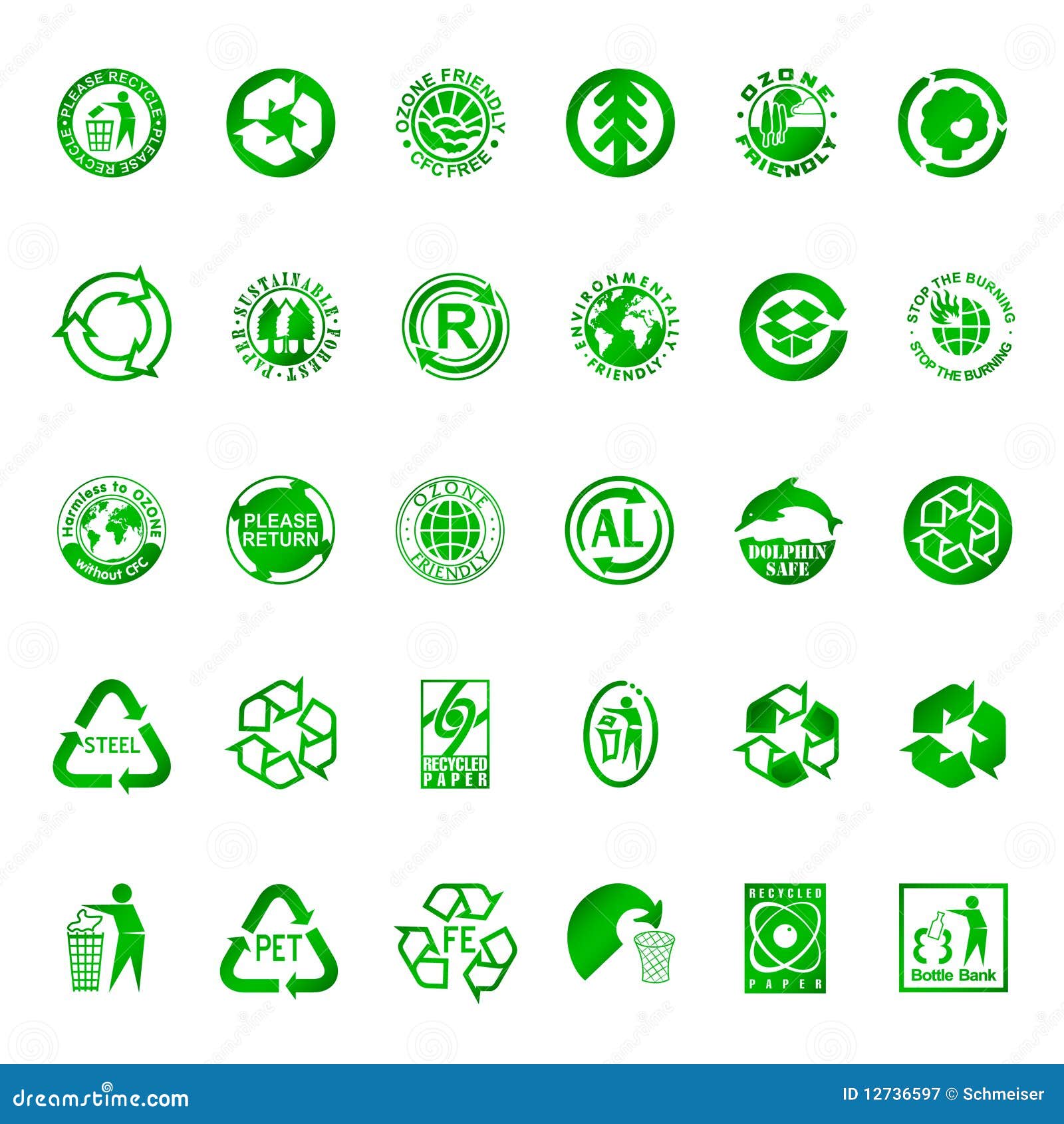 Recycleer En Milieusymbolen Vector Illustratie - Illustration of ...