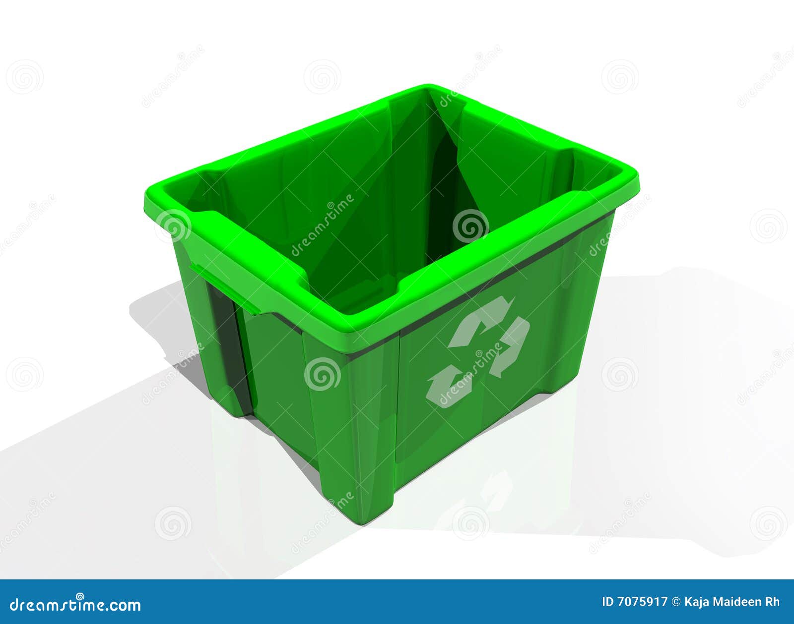 Recycleer groene bak stock illustratie. Illustration of groen - 7075917