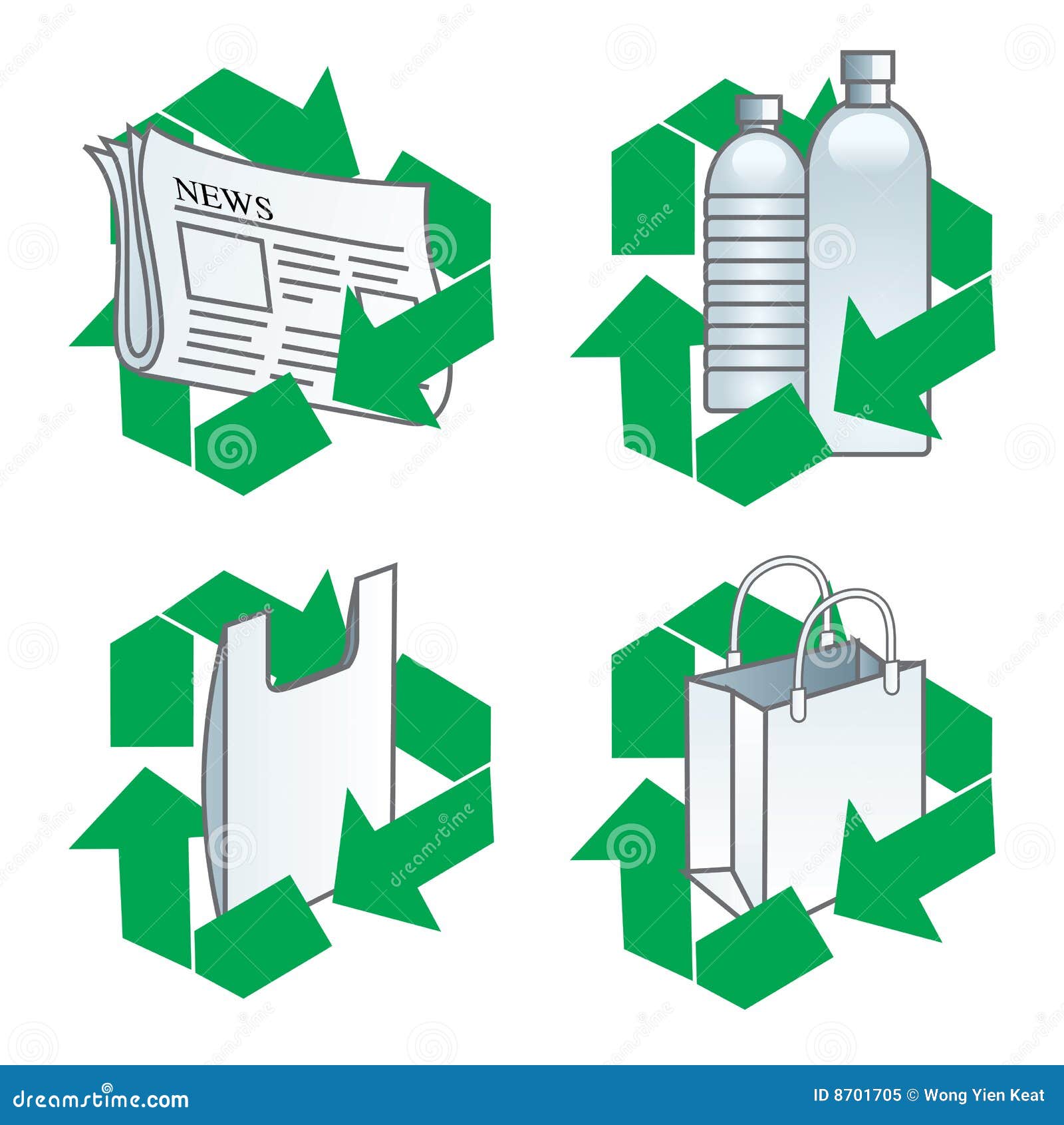 Recycleer pictogrammen vector illustratie. Illustration of ...