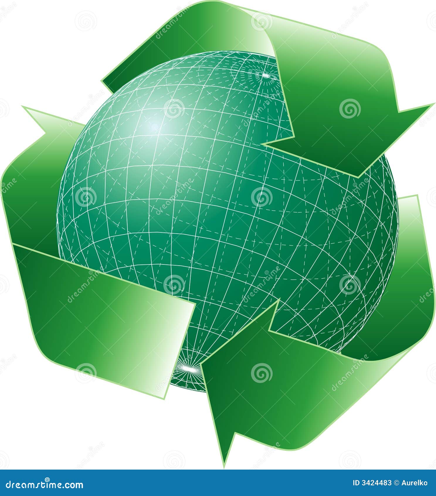 Recycleglobe201007 stock vector. Illustration of grid - 3424483