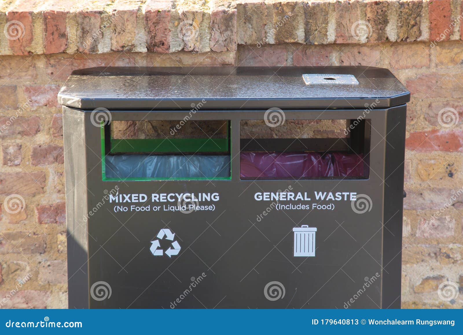 Recyclen bin stock image. Image of environment, background - 179640813