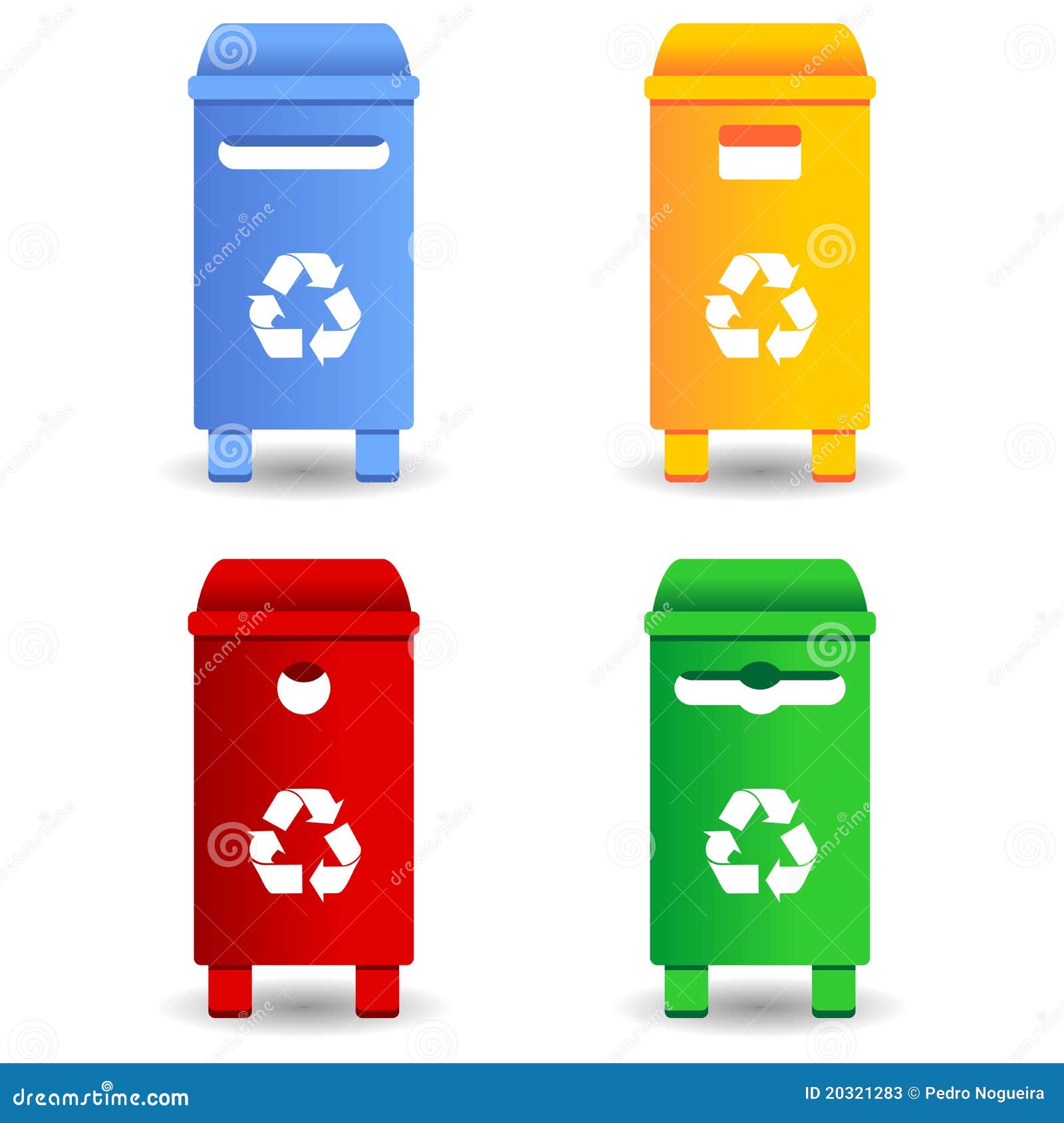 Recyclerende Afvalcontainers Vector Illustratie - Illustration of groen ...