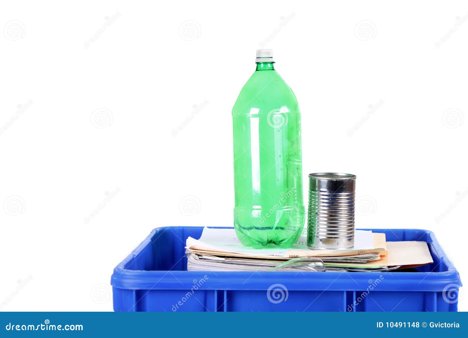 Recyclerende blauwe bak stock foto. Image of ecologie - 10491148