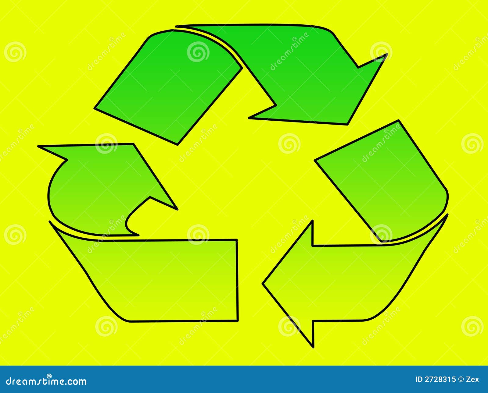 Yellow Trash With A Recycle Symbol Royalty Free Stock Recycling Symbol ...