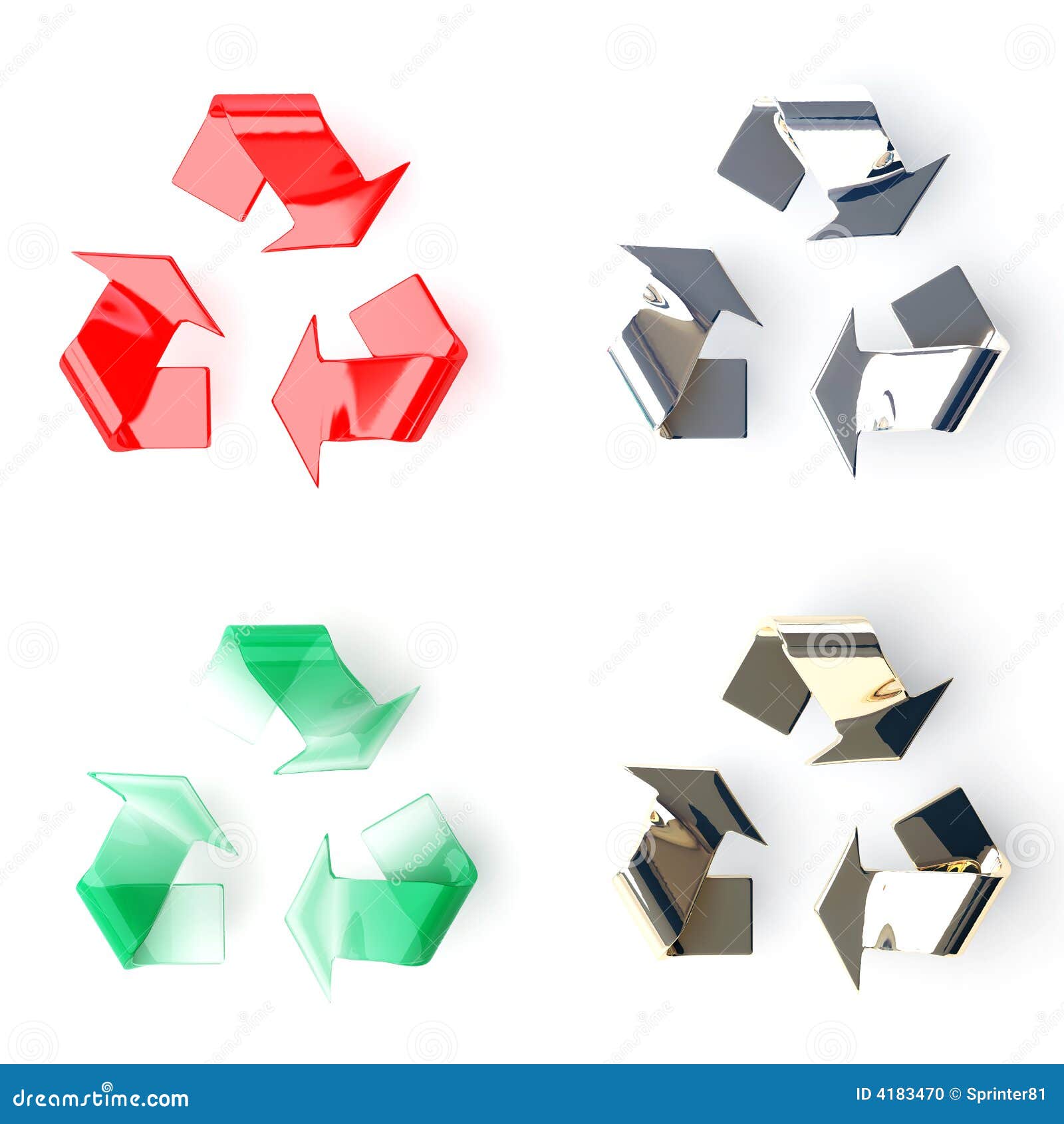 Recycling 3d symbol stock illustration. Illustration of icon - 4183470