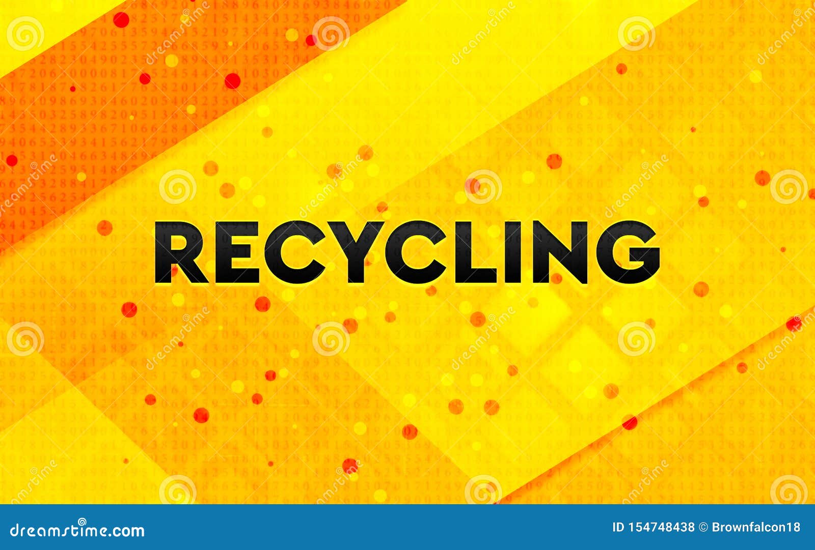 Recycling Abstract Digital Banner Yellow Background Stock Illustration ...