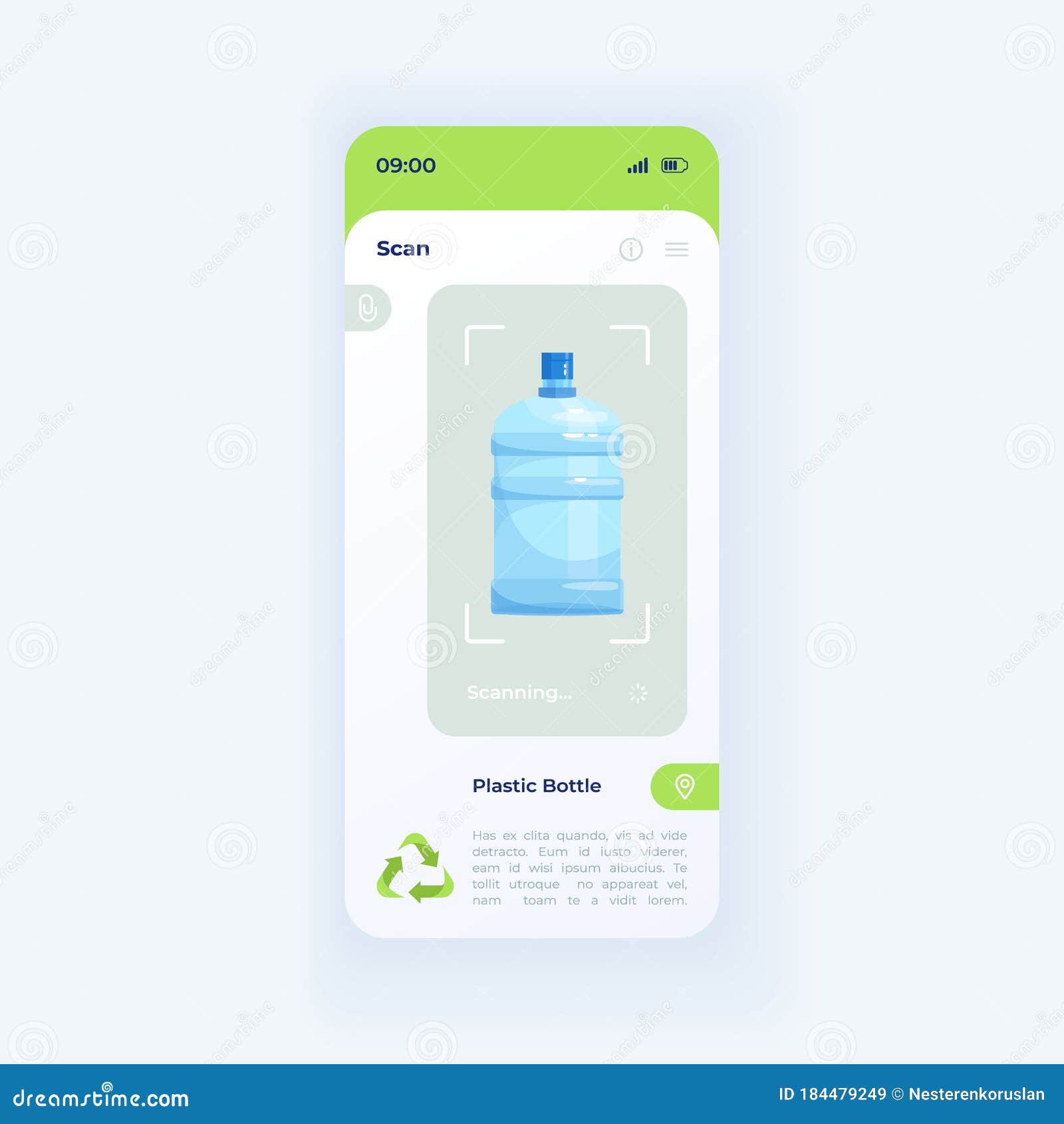 Recycling Application Smartphone Interface Vector Template Stock Vector ...