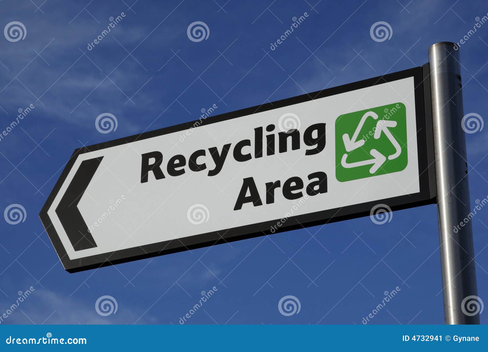 Recycling area sign stock image. Image of signpost, recycle - 4732941