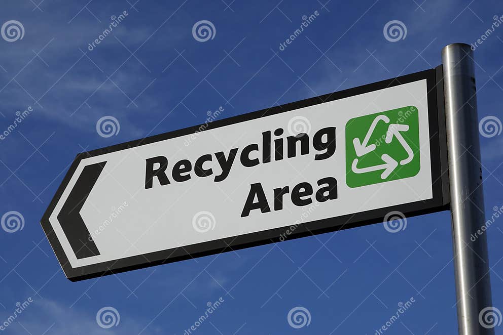 Recycling area sign stock image. Image of signpost, recycle - 4732941