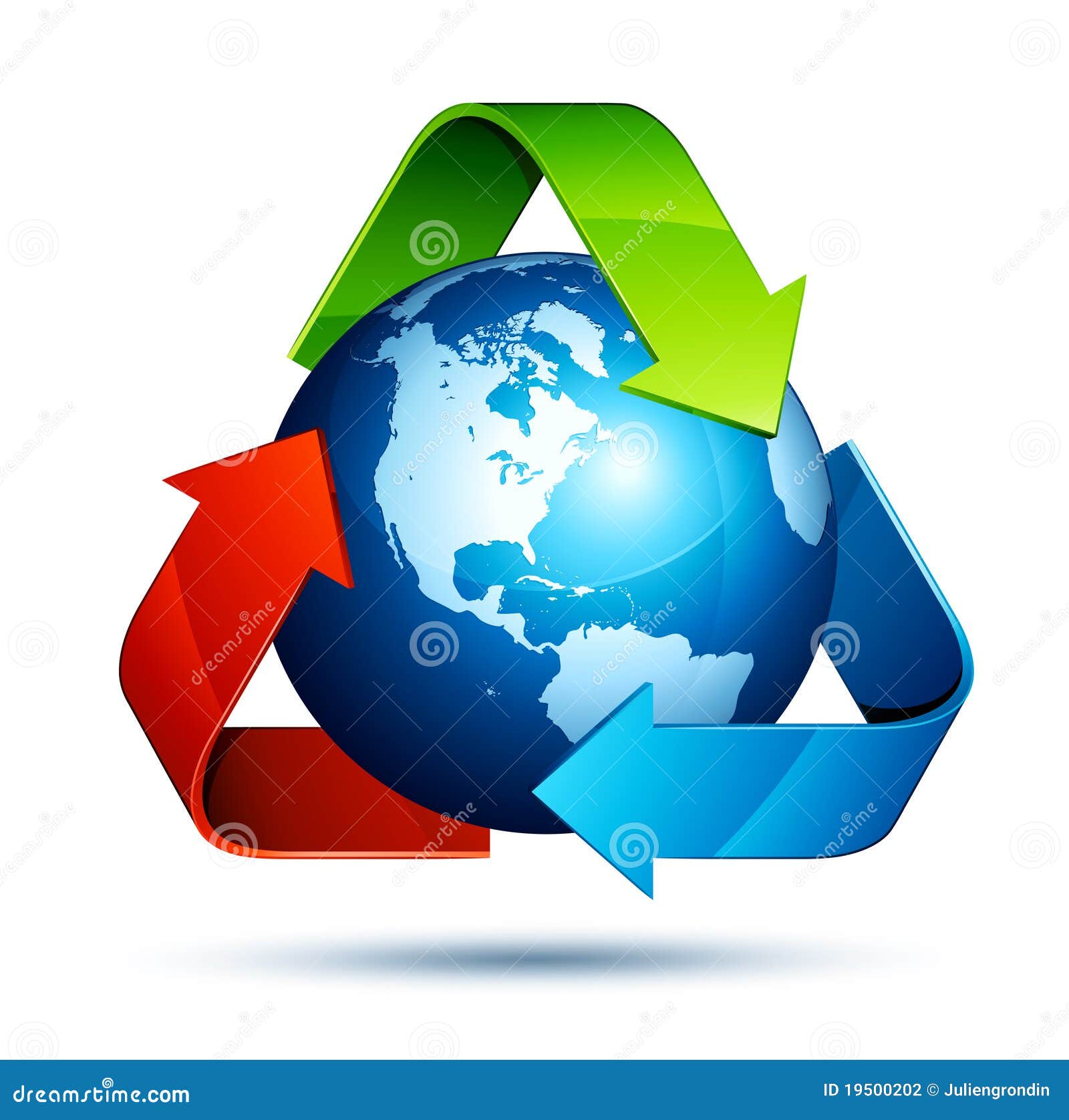 Recycling arrows and earth stock vector. Illustration of environment ...