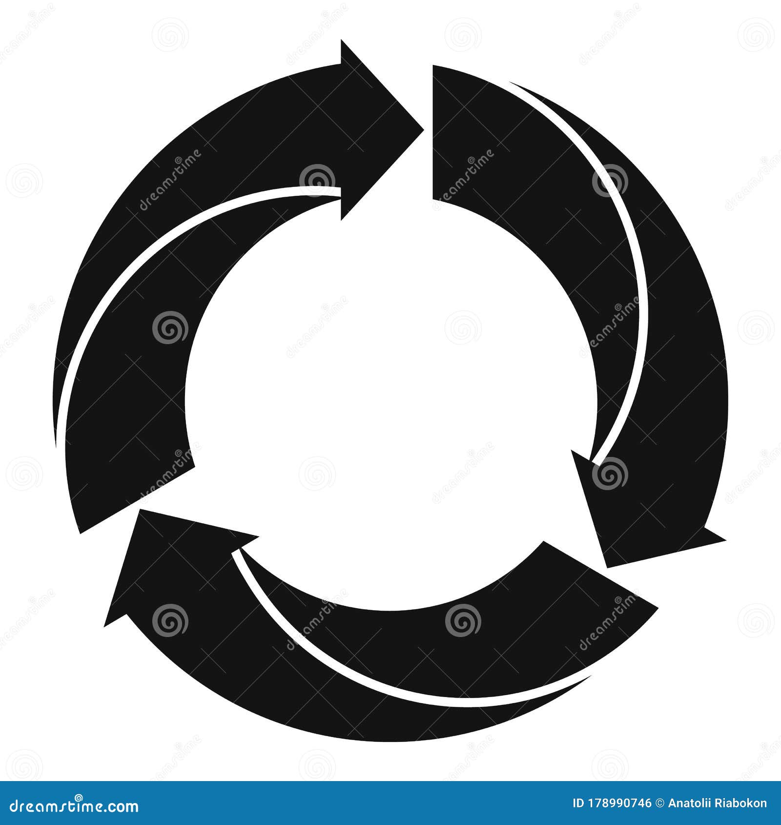 Recycling Arrows Icon, Simple Style Stock Vector - Illustration of ...