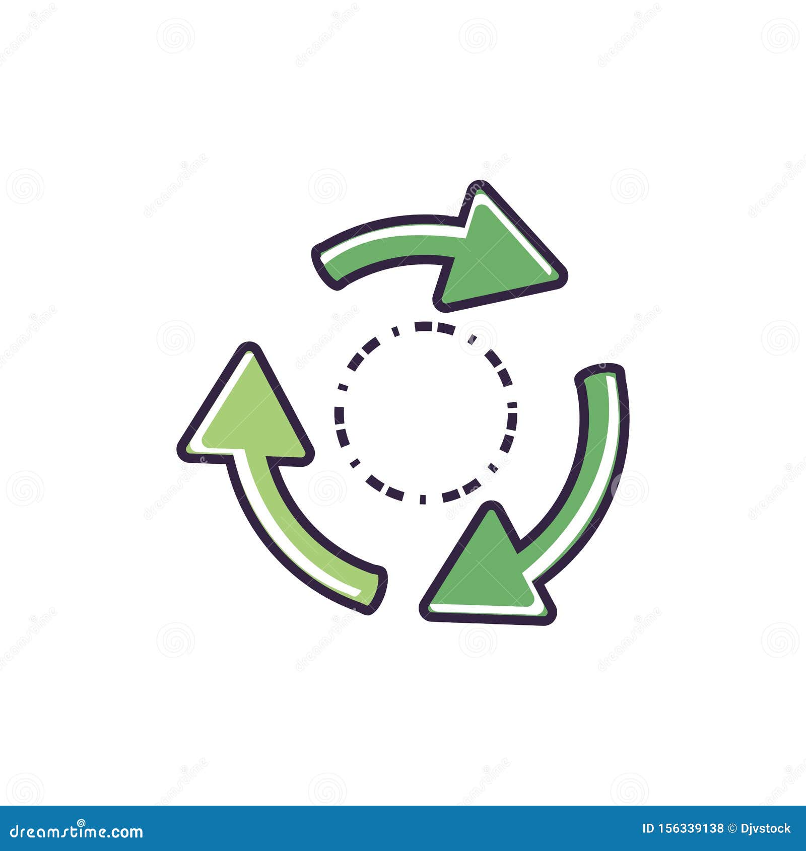 Recycling Arrows Symbol Isolated Icon Stock Illustration - Illustration ...