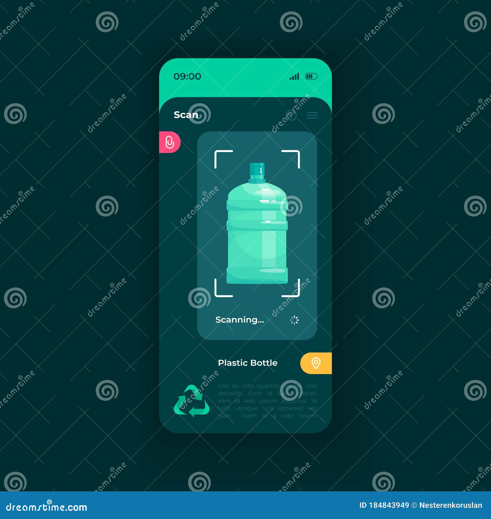 Recycling Assistance Smartphone Interface Vector Template Stock Vector ...