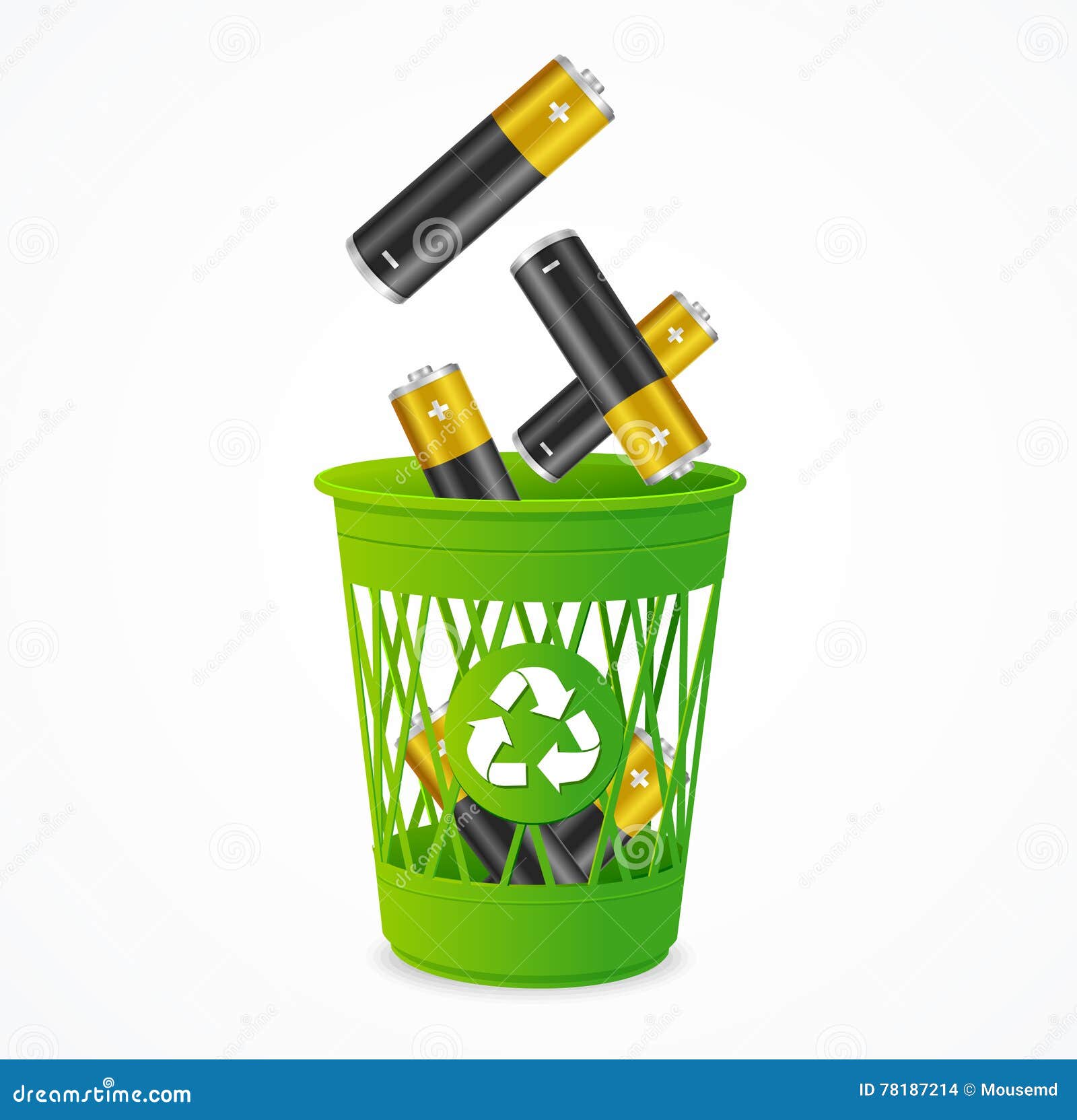 Recycling Old Battery Poster Set Vector Illustration. Utilization ...