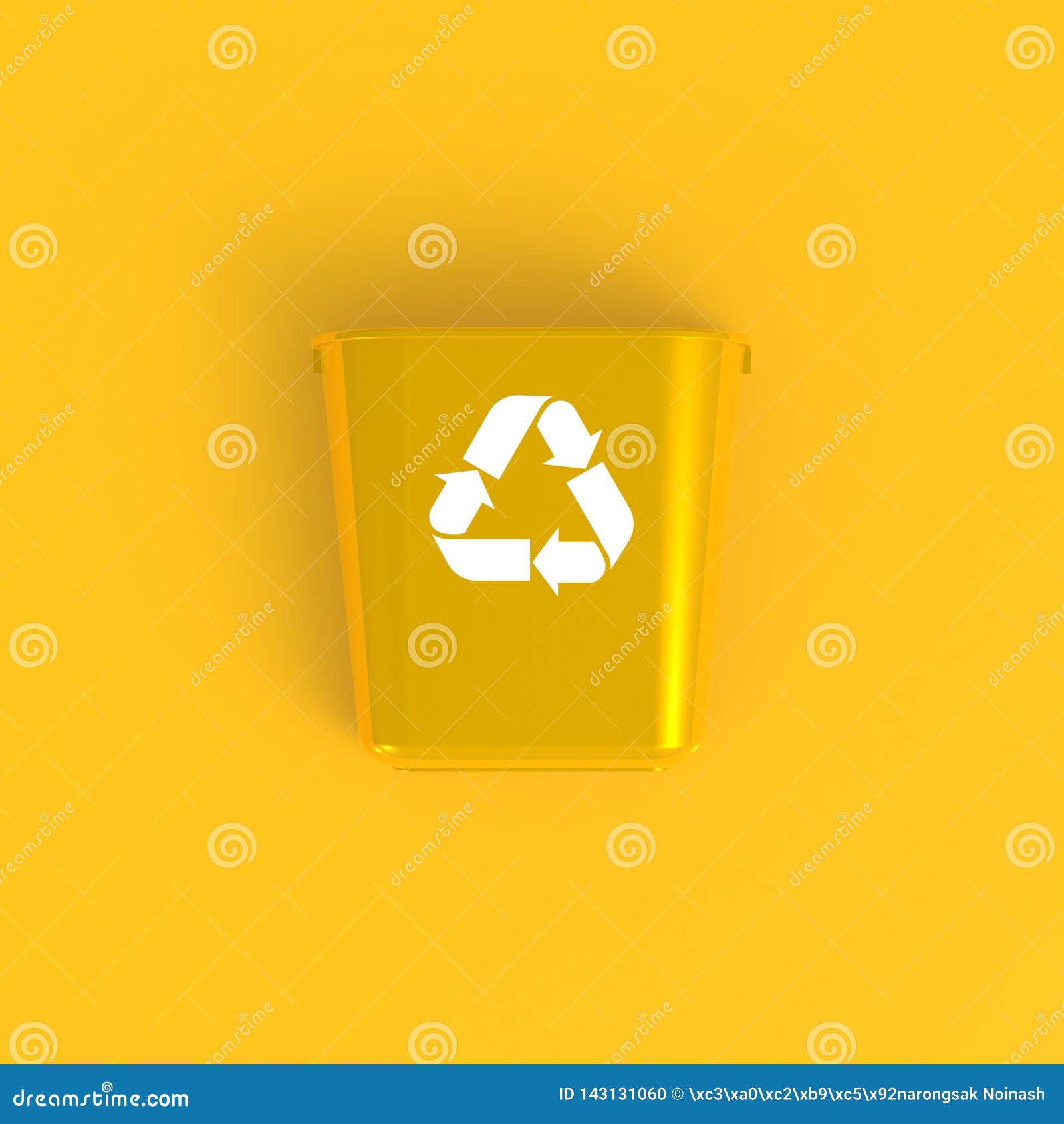 Recycling Bin Abstract Minimal Yellow Background Stock Photo - Image of ...