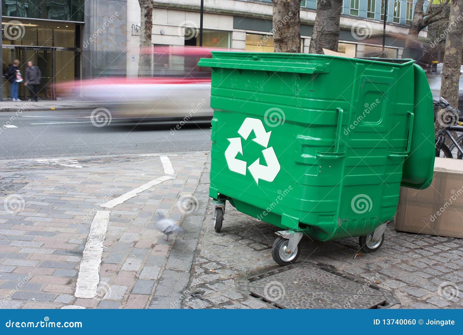Recycling bin in the city stock photo. Image of england - 13740060