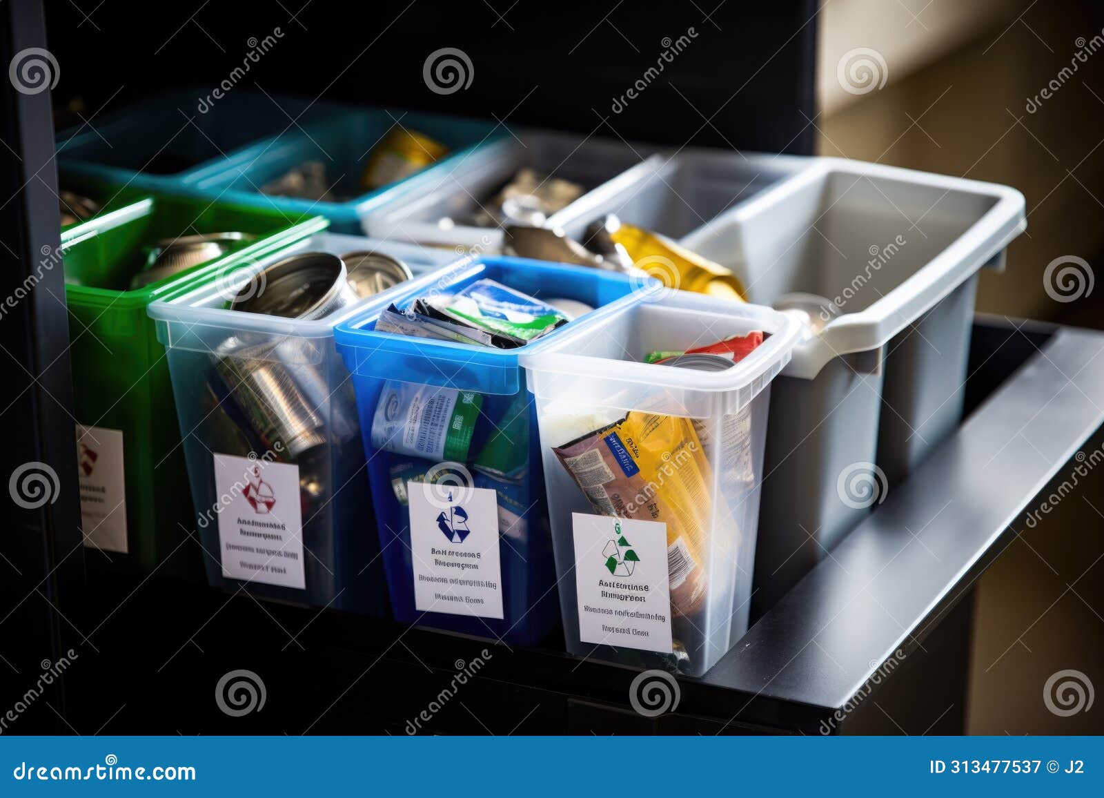 Recycling Bin Filled with Assorted Plastic Bottles and Containers ...