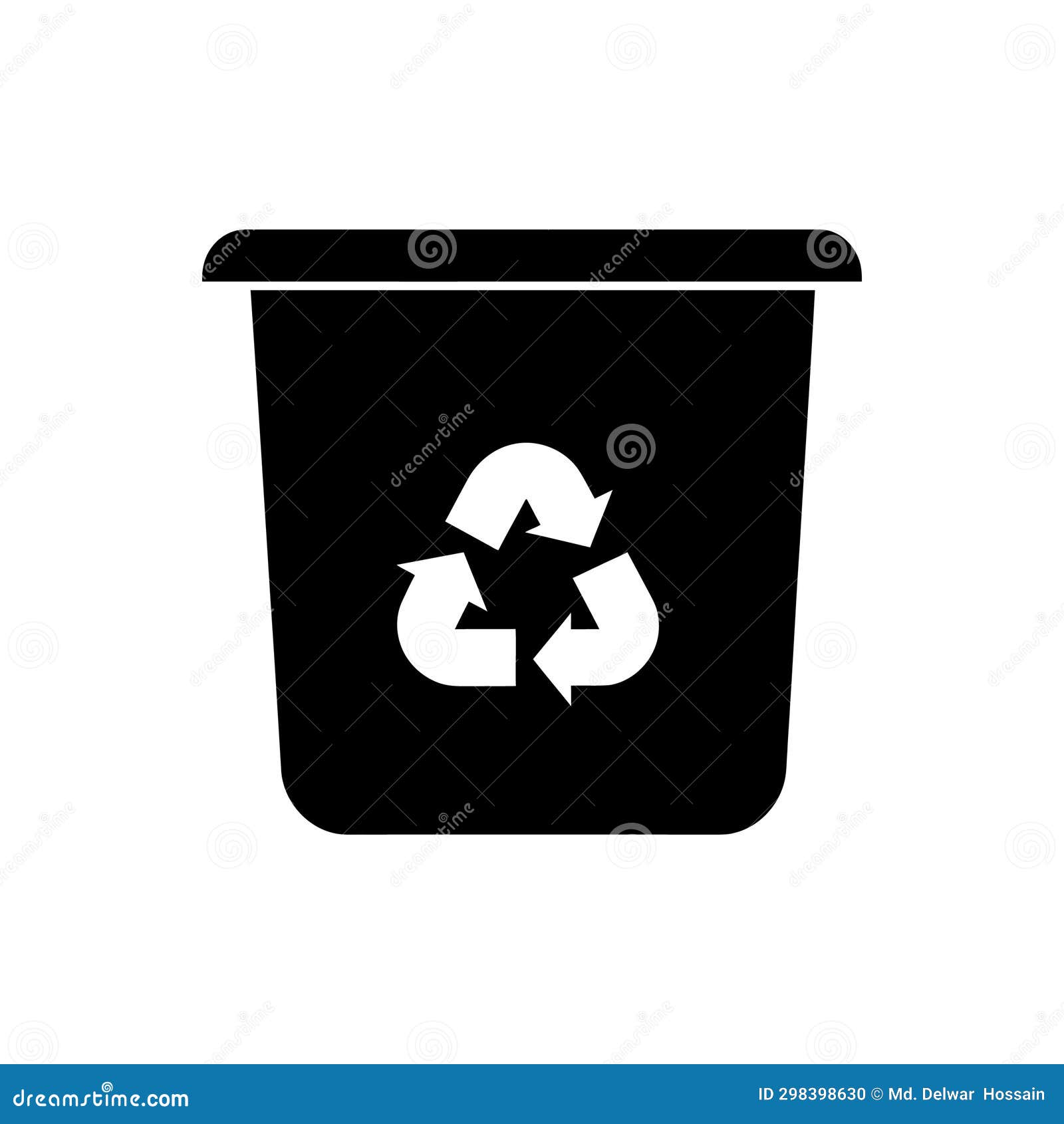 Recycling Bin icon stock vector. Illustration of recycling - 298398630