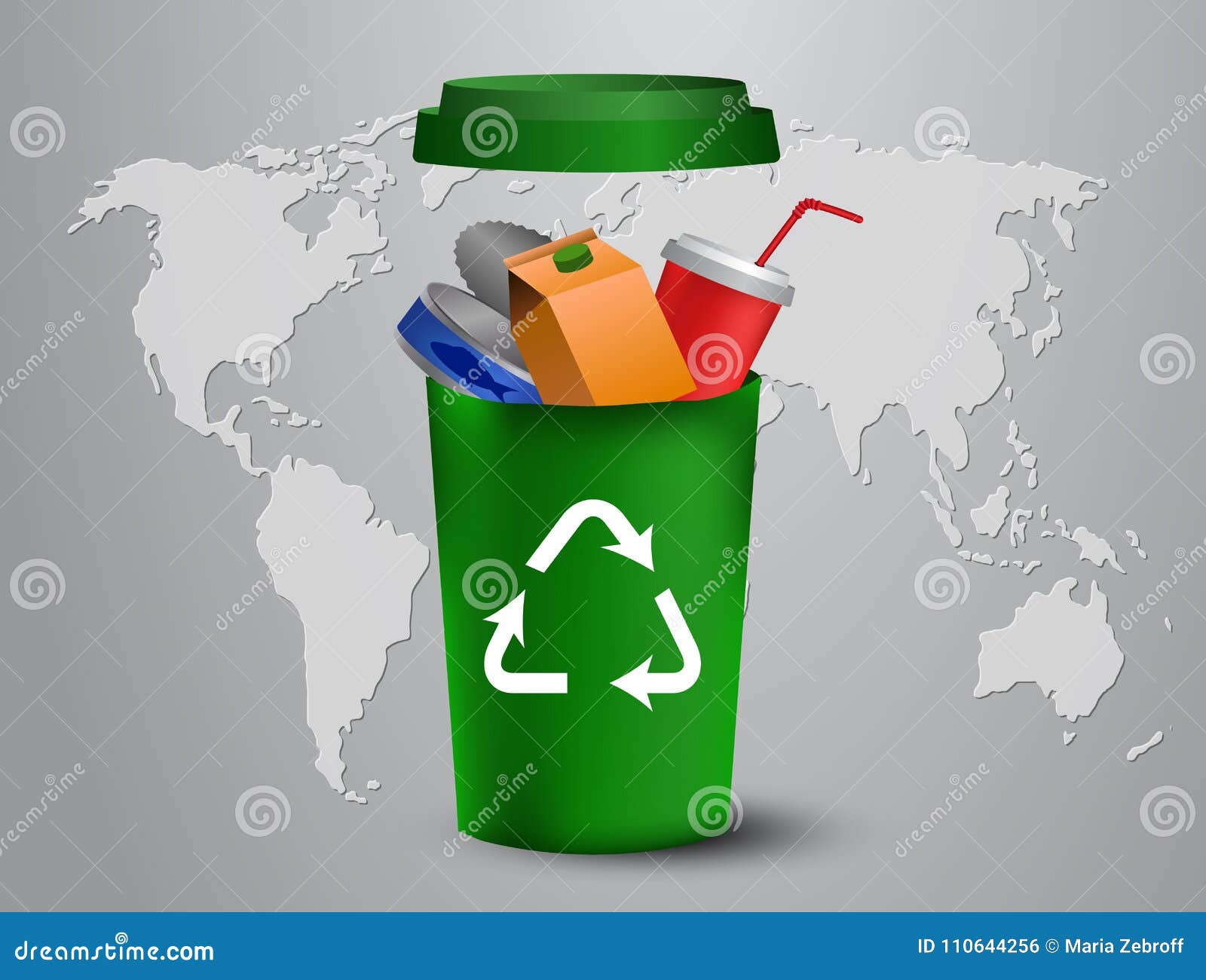 Recycling Bins Illustration Stock Vector - Illustration of rubbish ...