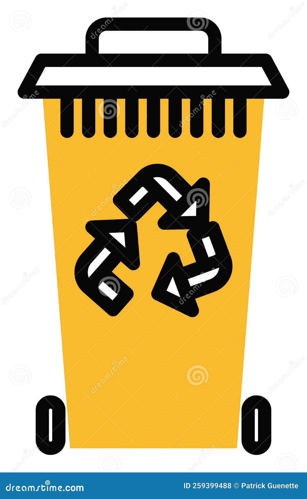 Recycling bin, icon stock vector. Illustration of garbage - 259399488