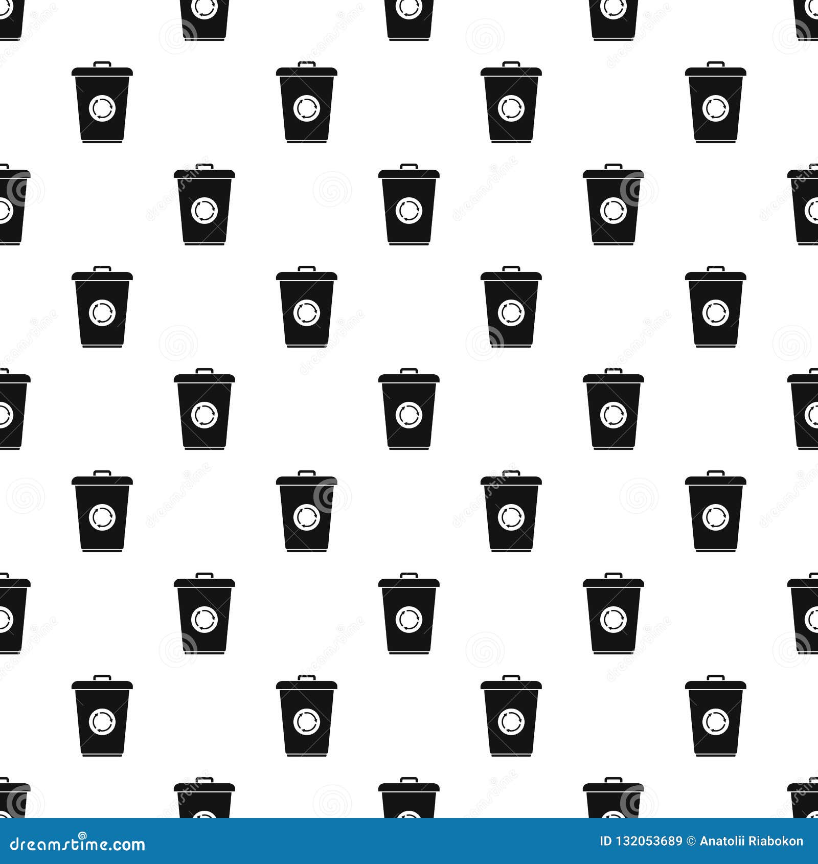 Recycling Bin Pattern Seamless Vector Stock Vector - Illustration of ...