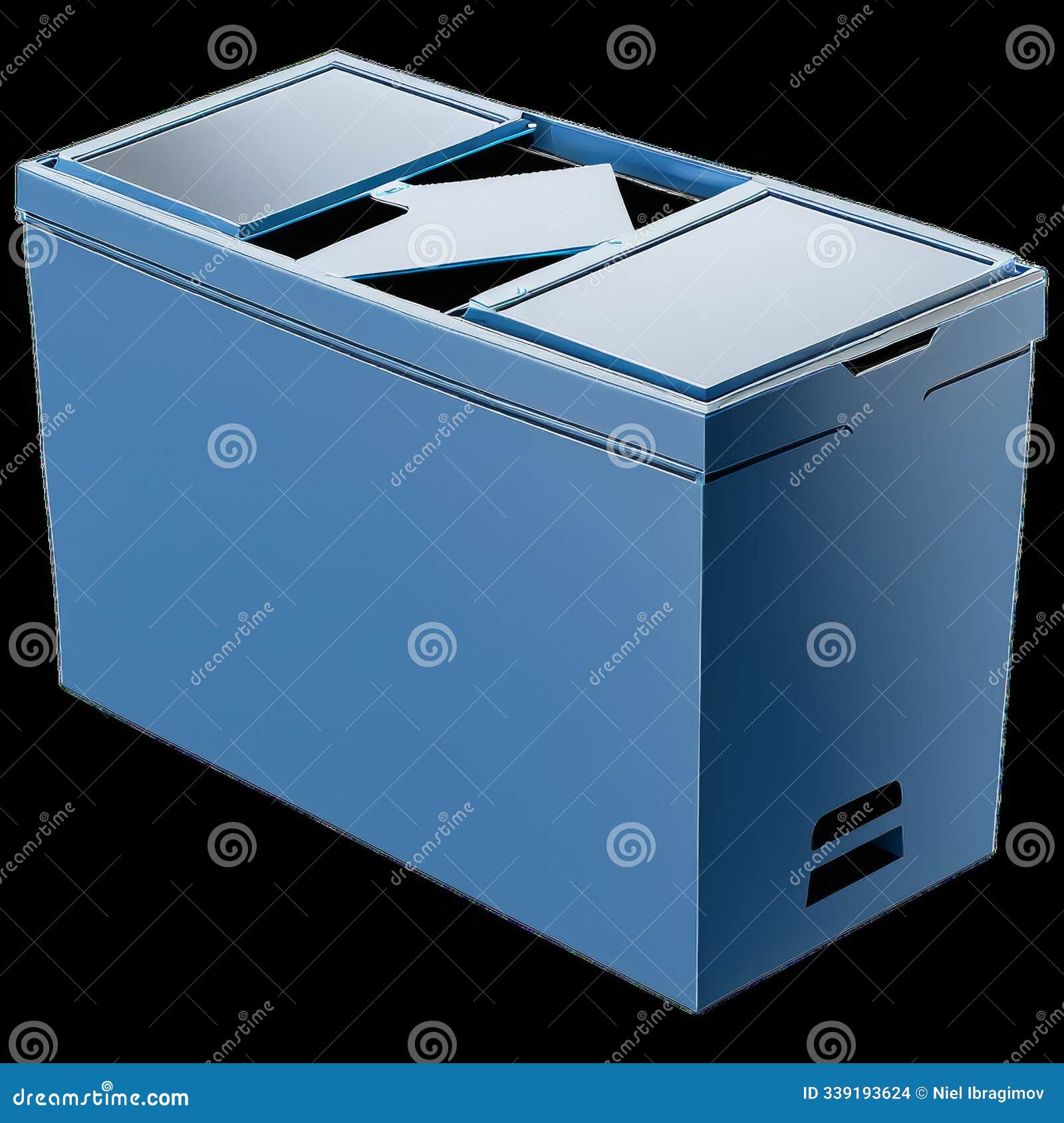 Recycling Bin With Waste Sorting Compartments, Isolated On Transparent ...