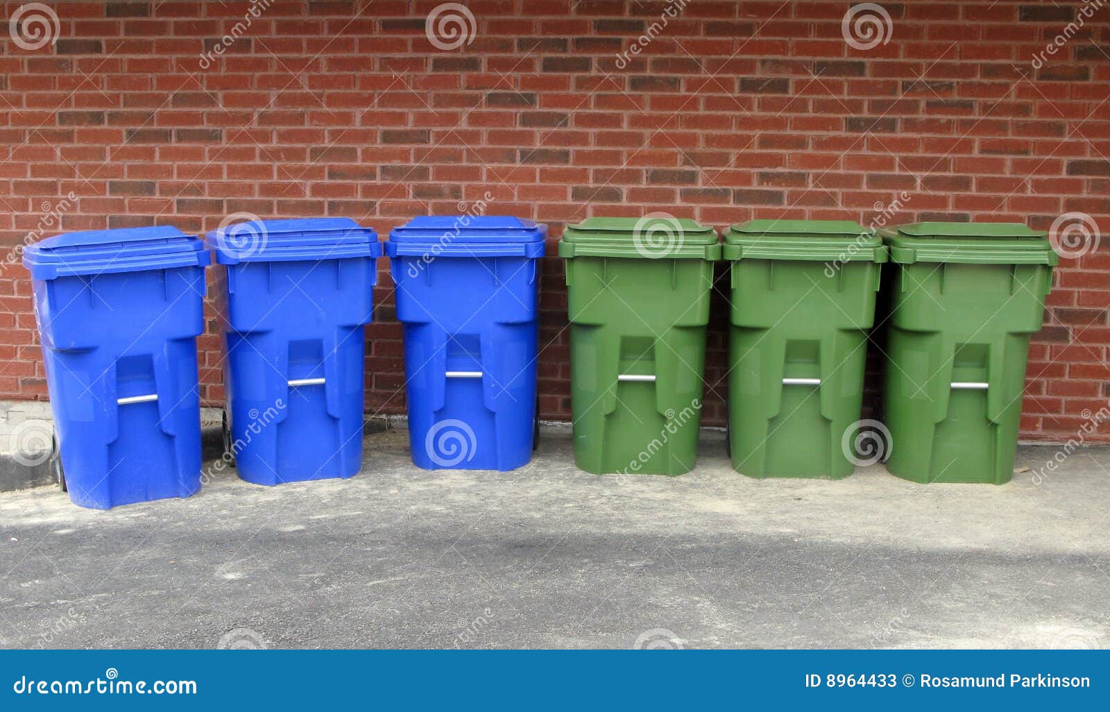 Recycling bins stock image. Image of green, plastic, garbage - 8964433