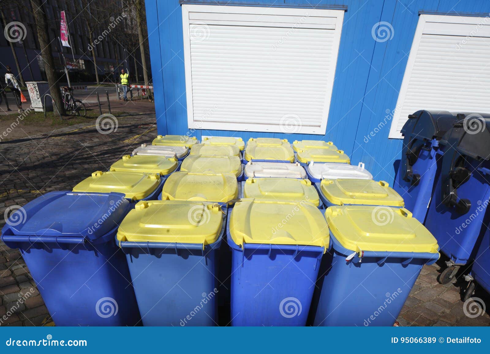 Recycling Bins, Bremen, Germany Stock Image - Image of yellow, bremen ...