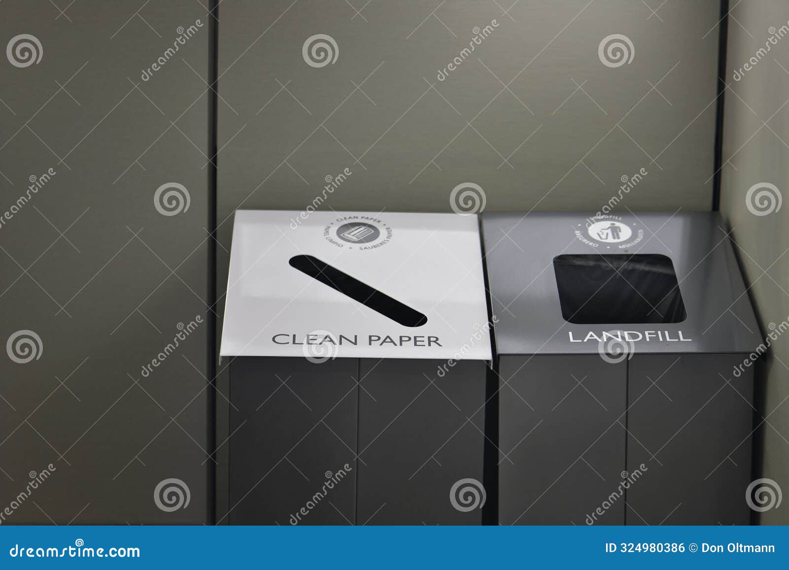 Recycling Bins Clean Landfill Stock Photo - Image of copy, modern ...