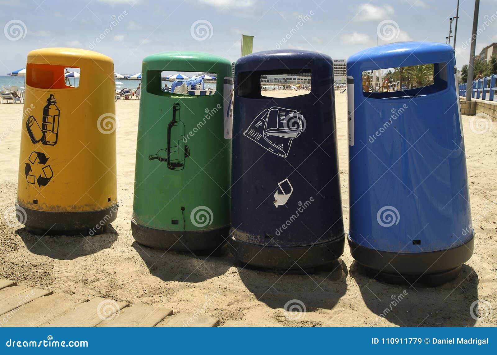 Recycling bins stock image. Image of landscape, outdoor - 110911779