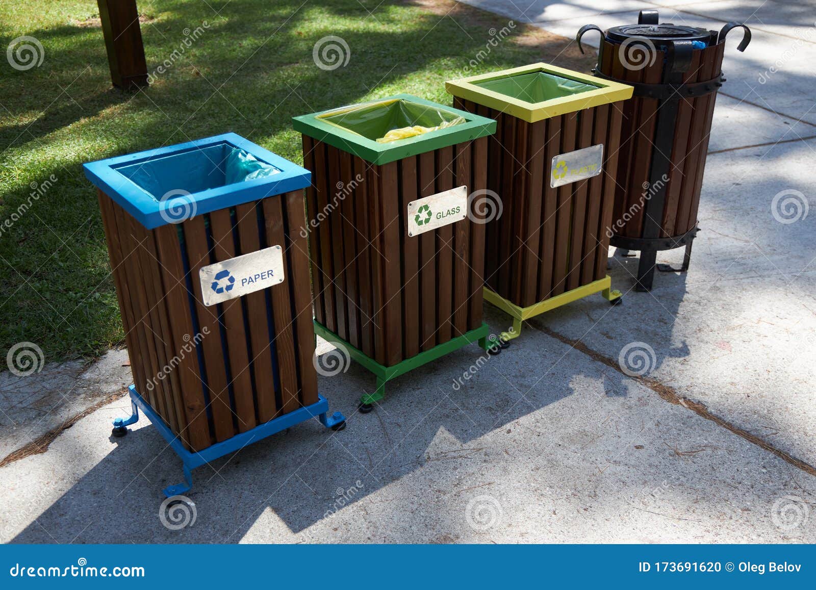 Recycling Bins of Different Colors for Separate Collection of Garbage ...