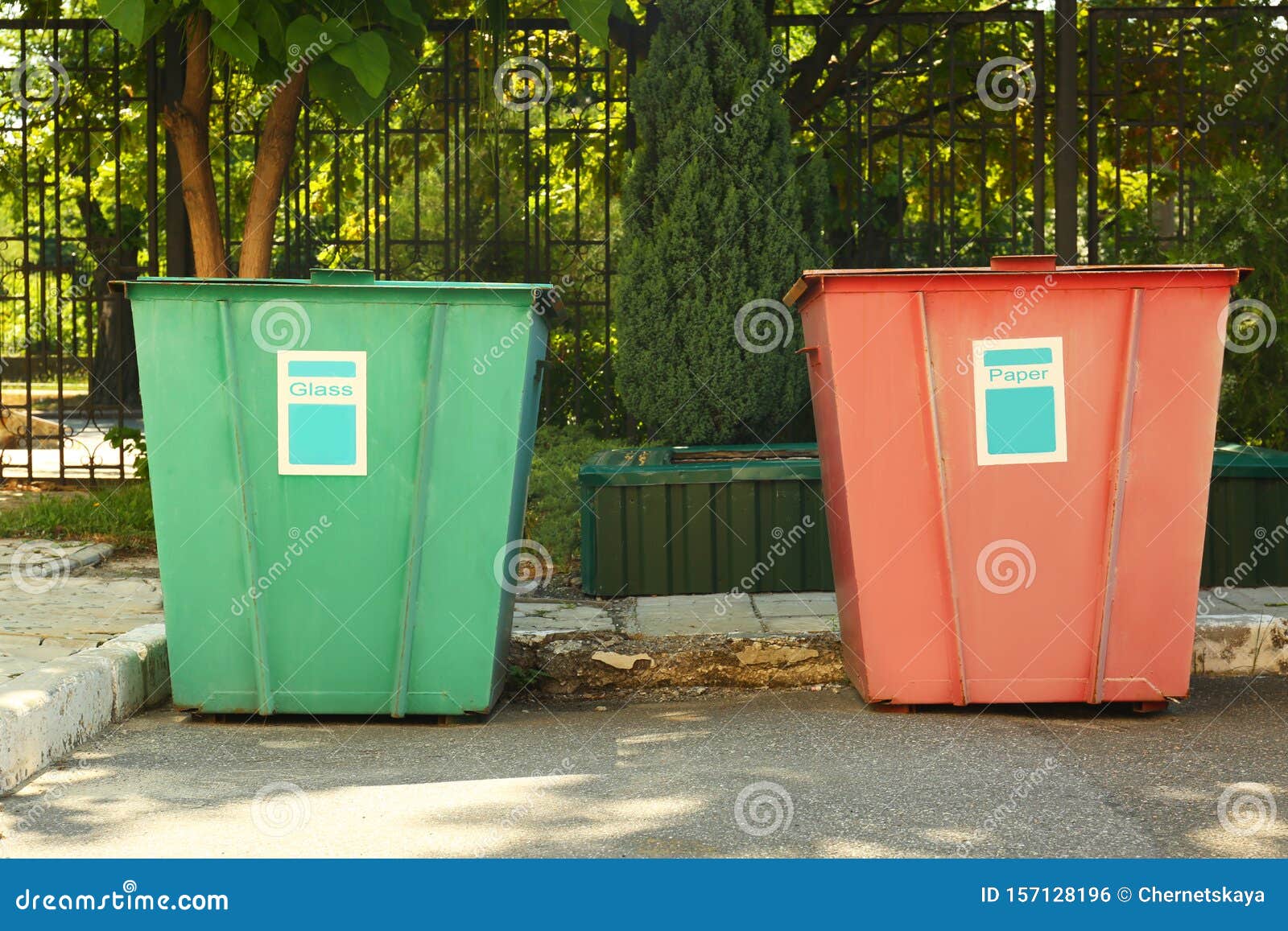 Recycling Bins for Different Types of Garbage Stock Photo - Image of ...