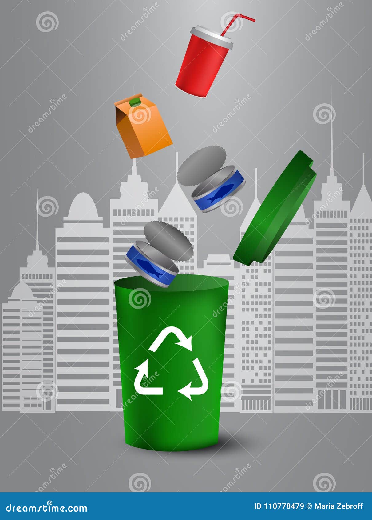 Recycling Bins Illustration Stock Vector - Illustration of container ...