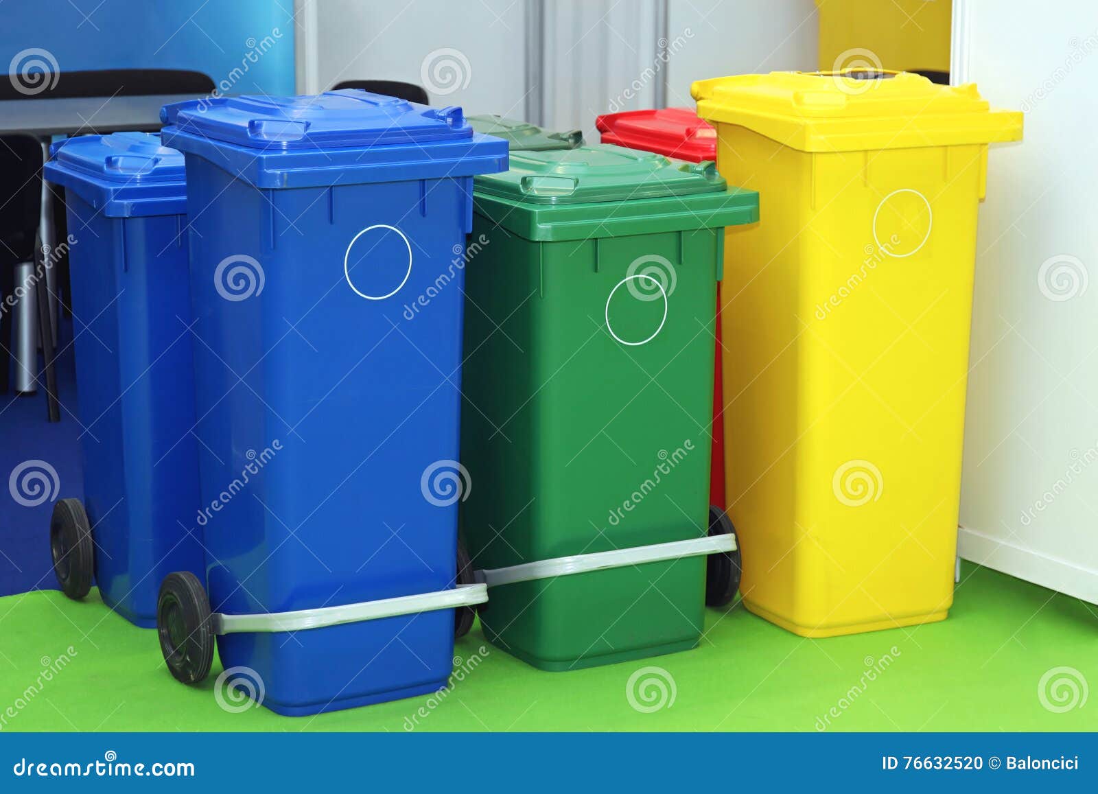 Recycling Bins stock photo. Image of modern, trash, sorting - 76632520