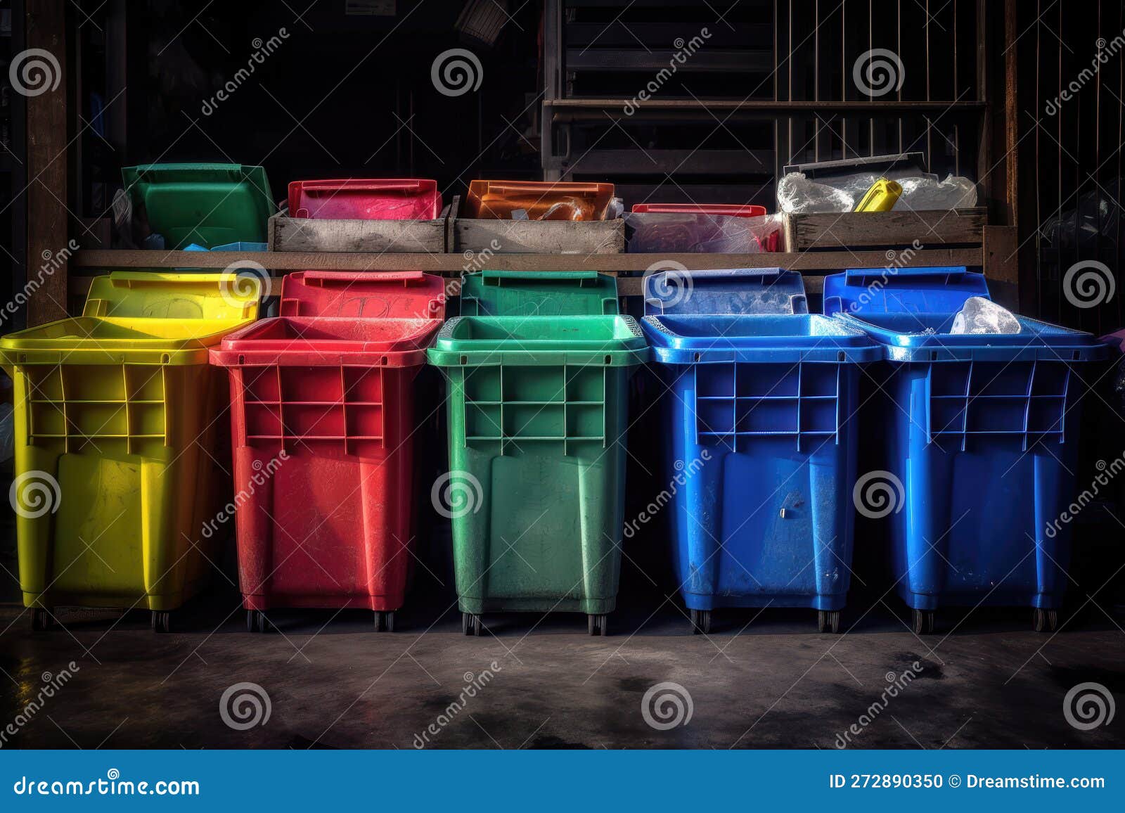 Recycling Bins and Waste Segregation. AI Generated Stock Illustration ...