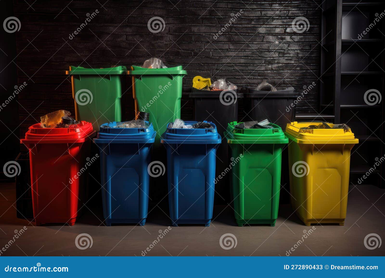 Recycling Bins and Waste Segregation. AI Generated Stock Illustration ...