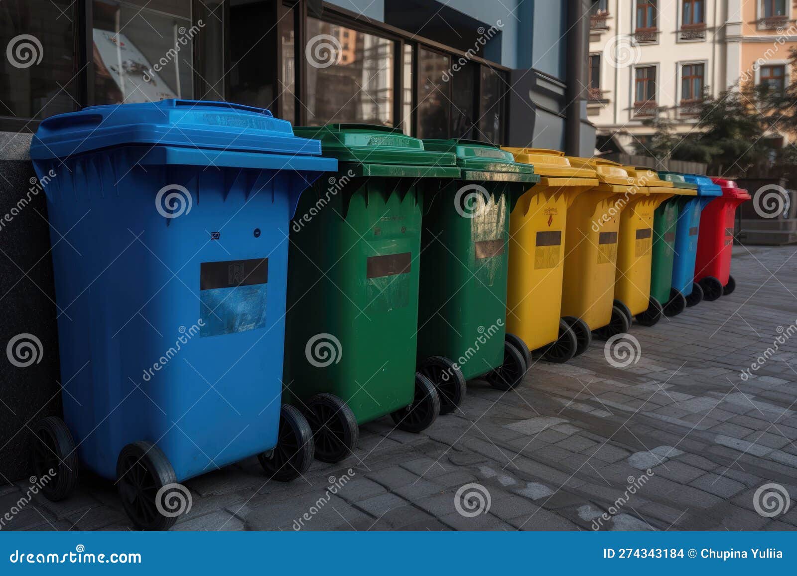 Recycling Bins and Waste Segregation. AI Generated Stock Illustration ...