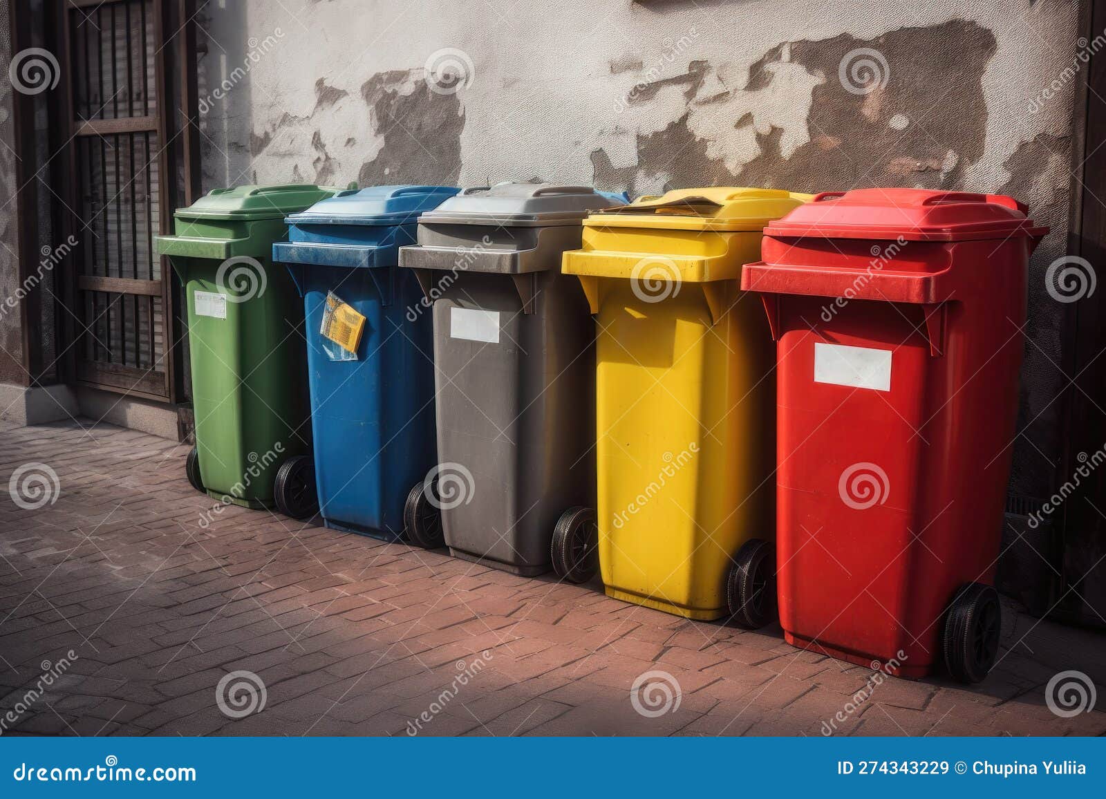 Recycling Bins and Waste Segregation. AI Generated Stock Illustration ...