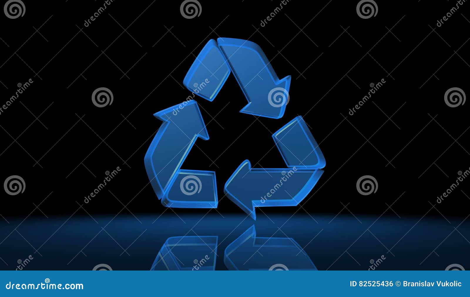 Recycling Blue Sign,illustration Stock Illustration - Illustration of ...