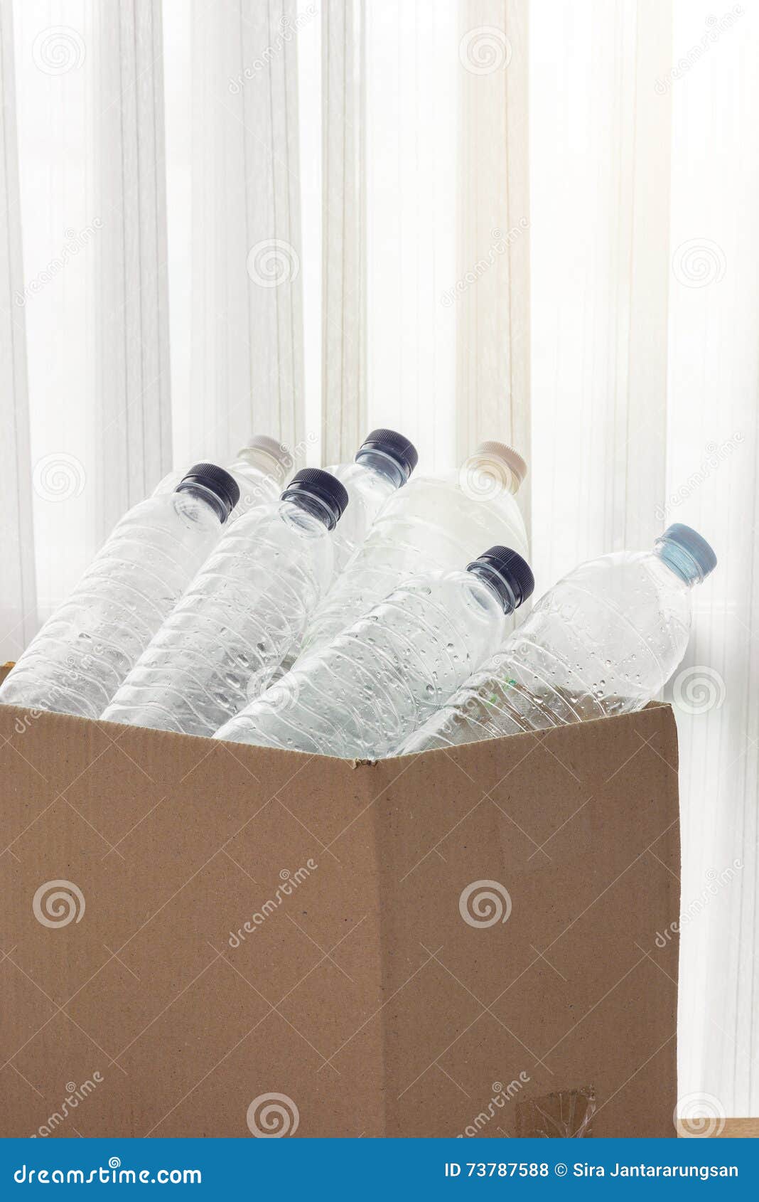 Recycling Box Filled with Clear Plastic Containers Stock Photo - Image ...