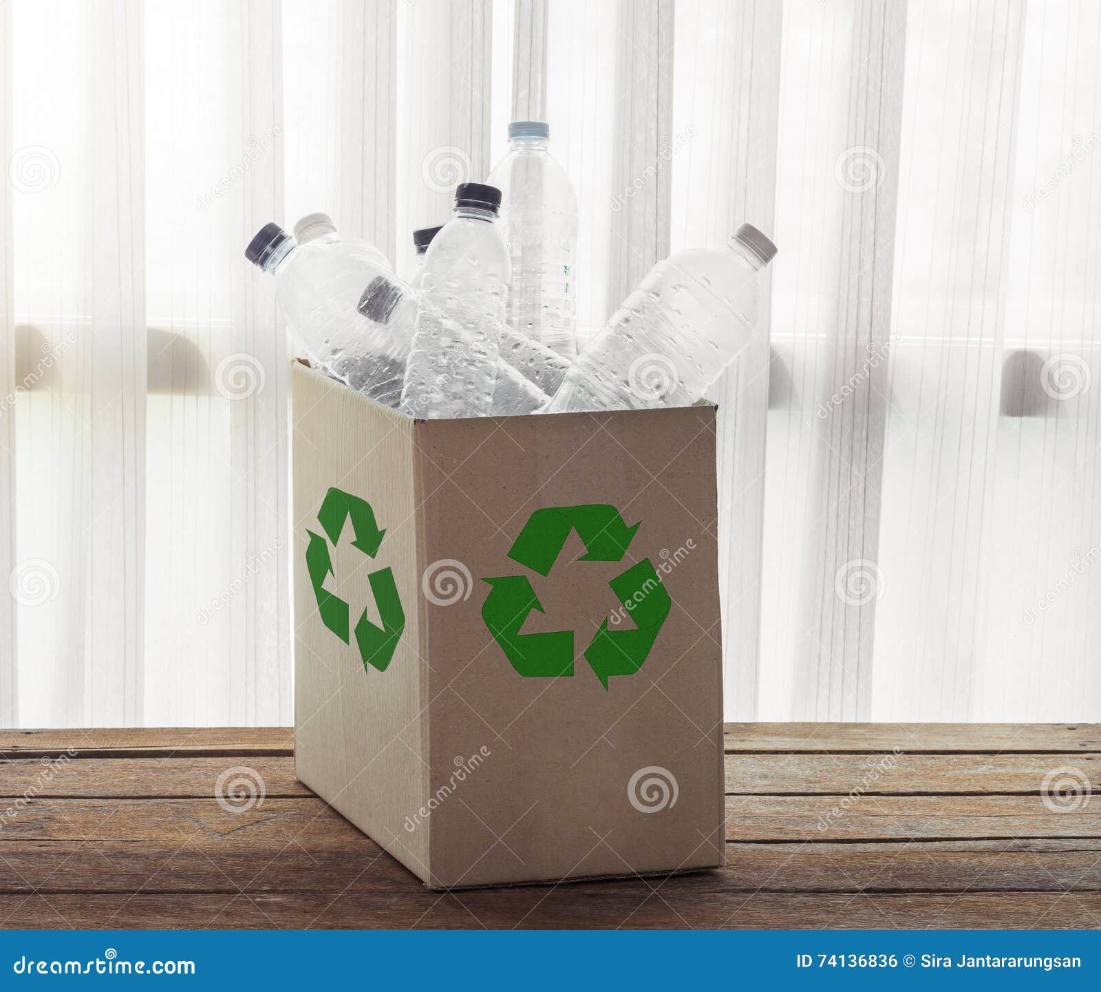Recycling Box Filled with Clear Plastic Containers Stock Photo - Image ...