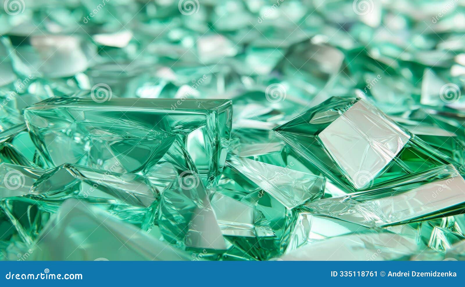 Recycling Broken Glass Pieces into Green Waste is Common in the ...