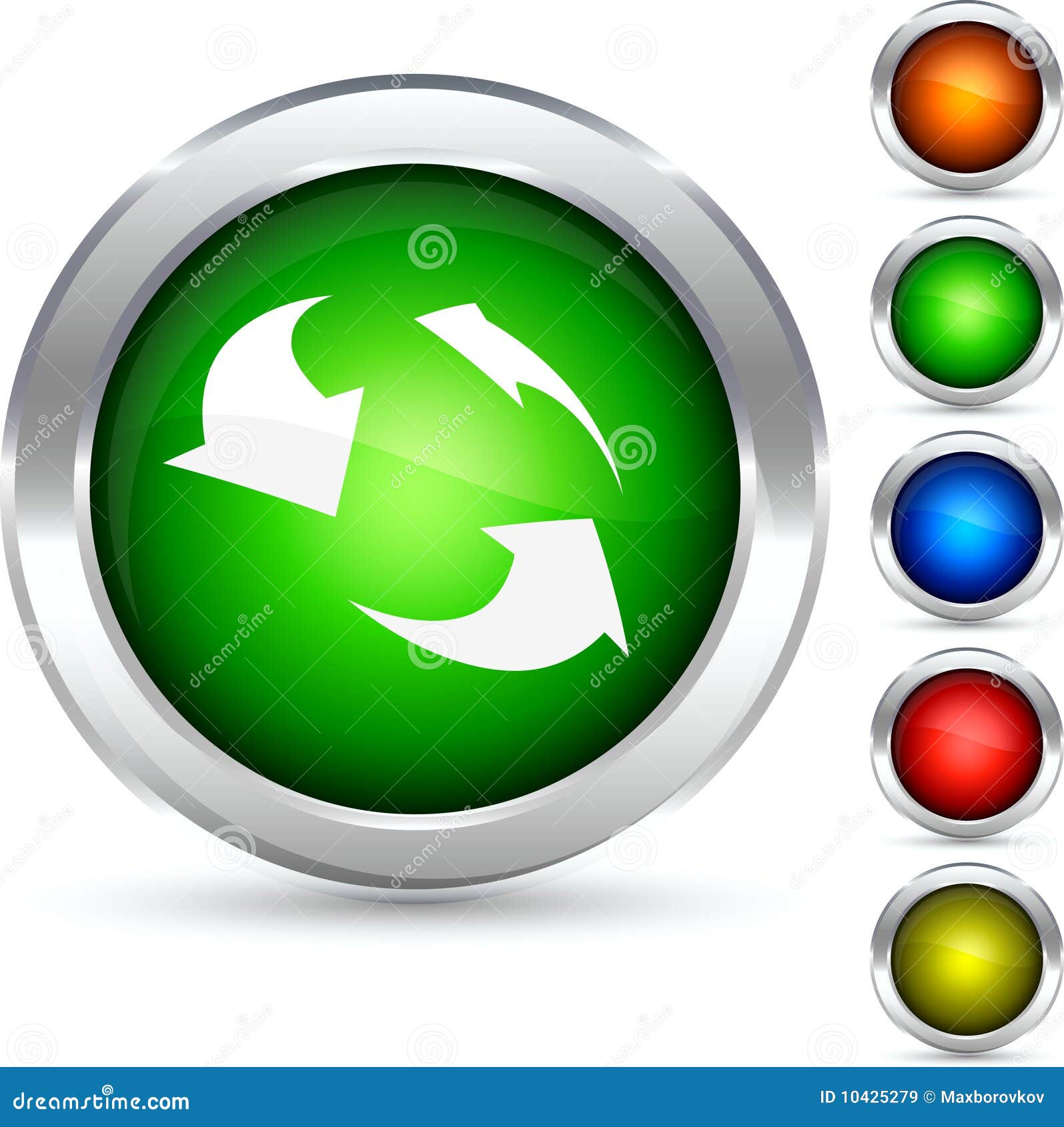 Recycling button. stock vector. Illustration of internet - 10425279