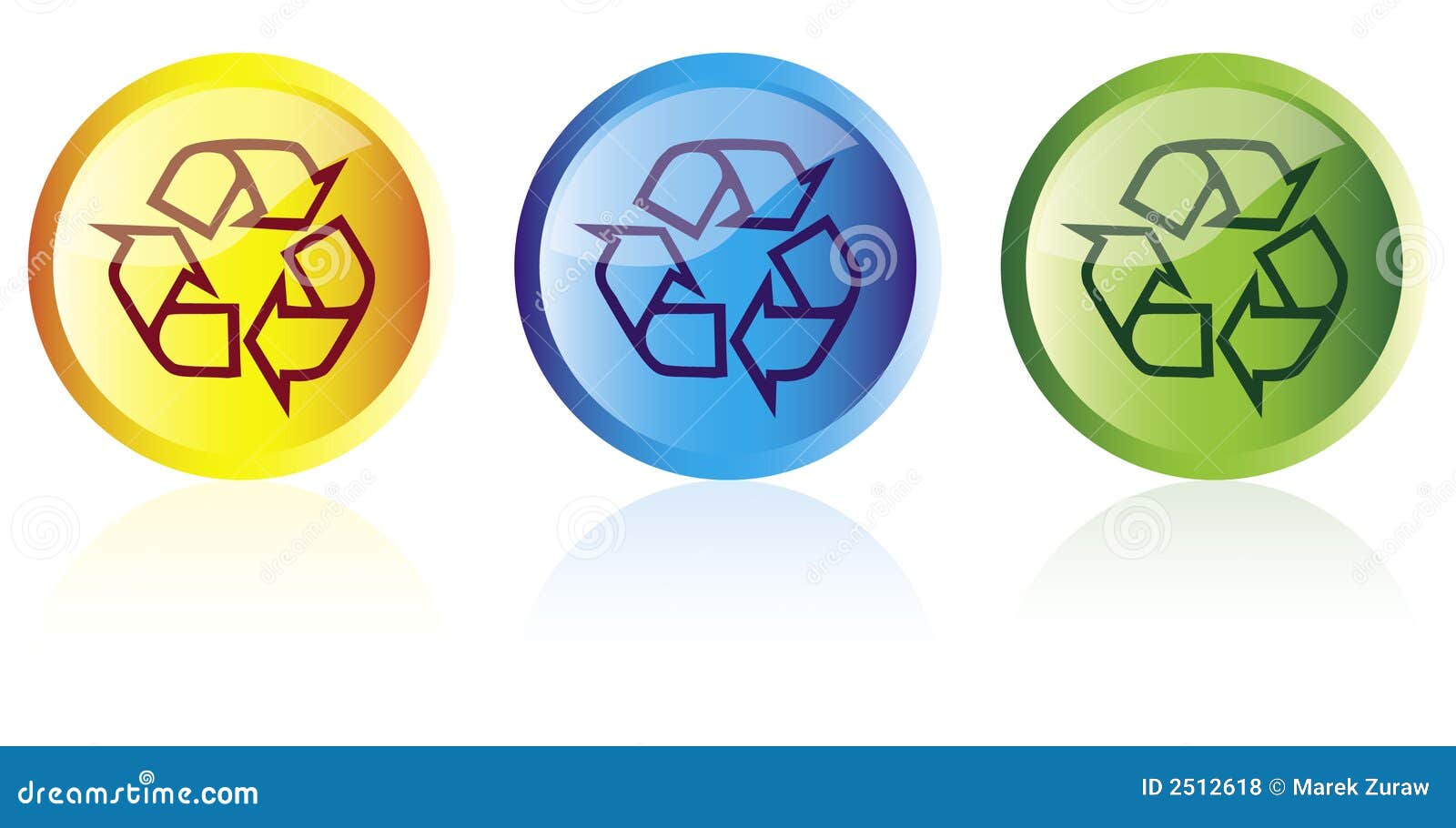 Recycling buttons stock vector. Illustration of icon, composition - 2512618