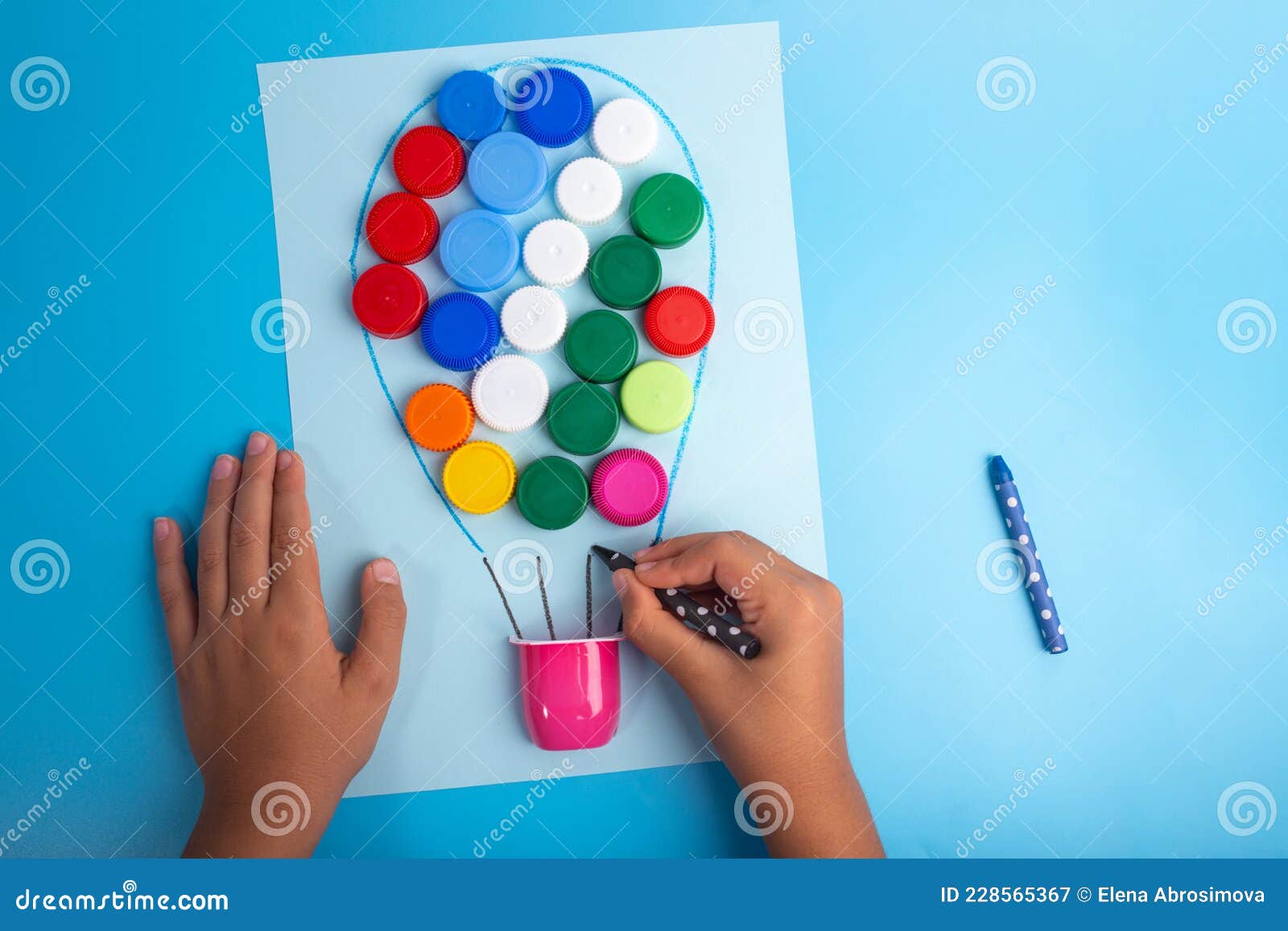 Recycling Caps Craft Tutorial, Useful Ideas for the Class Stock Image ...