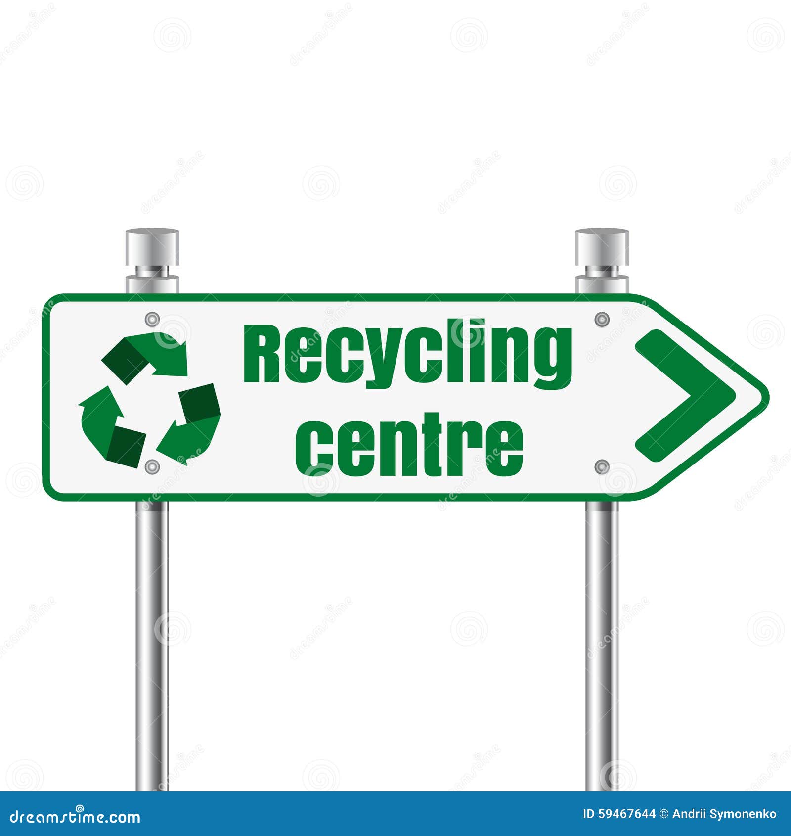 Recycling Center Road Pointer. Vector Illustration Stock Illustration ...