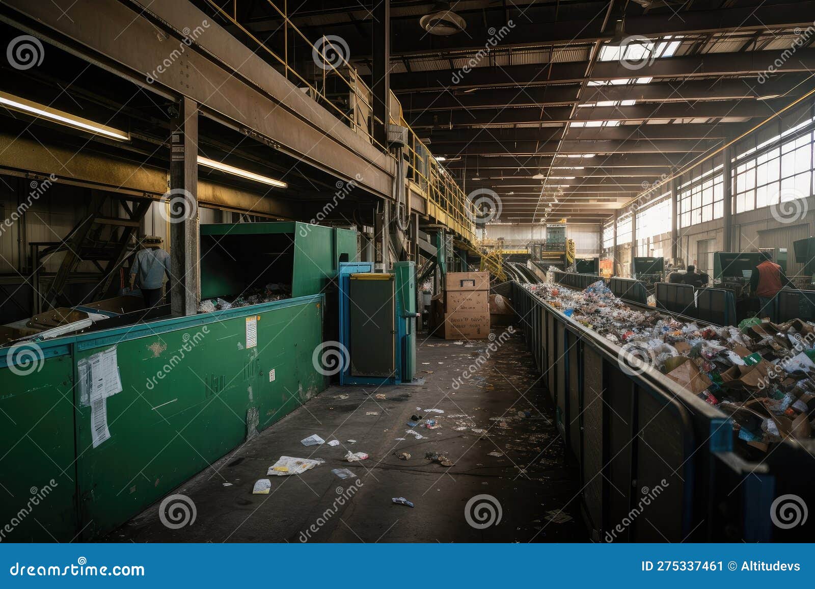 Recycling Center, Where Residents Bring Their Recyclables for Sorting ...