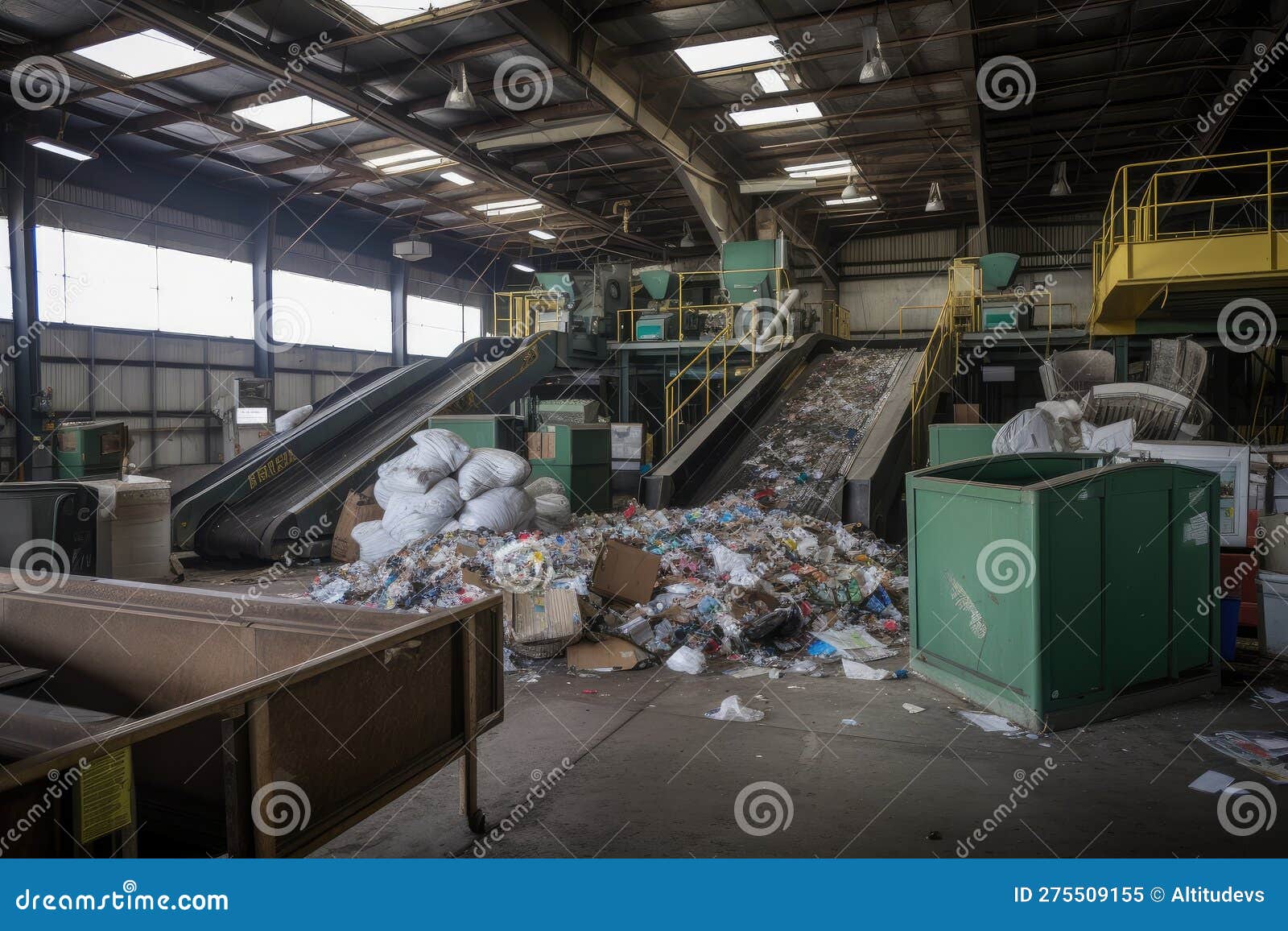 Recycling Center, Where Sorted and Cleaned Recyclables are Prepared for ...