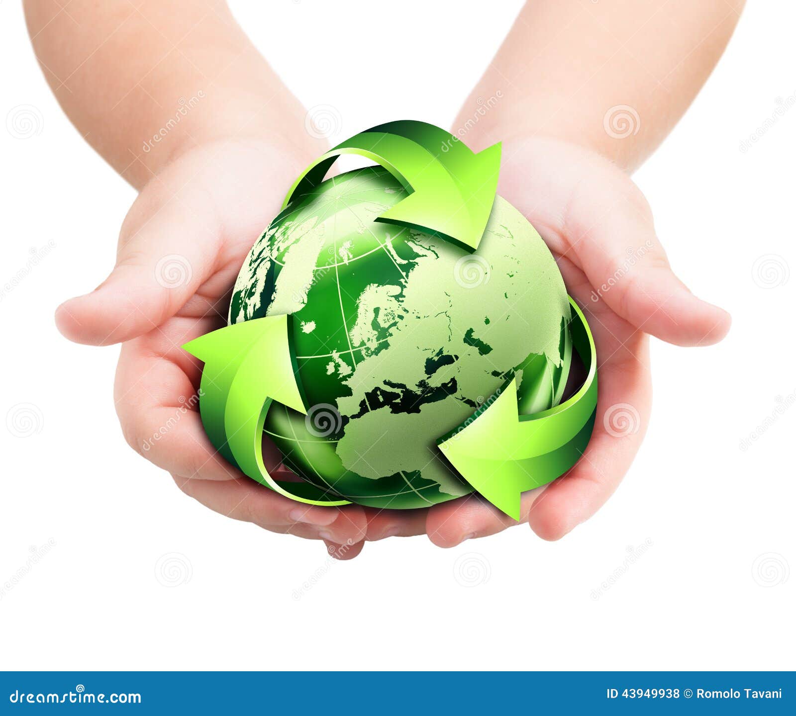 Recycling in child hands stock photo. Image of isolated - 43949938