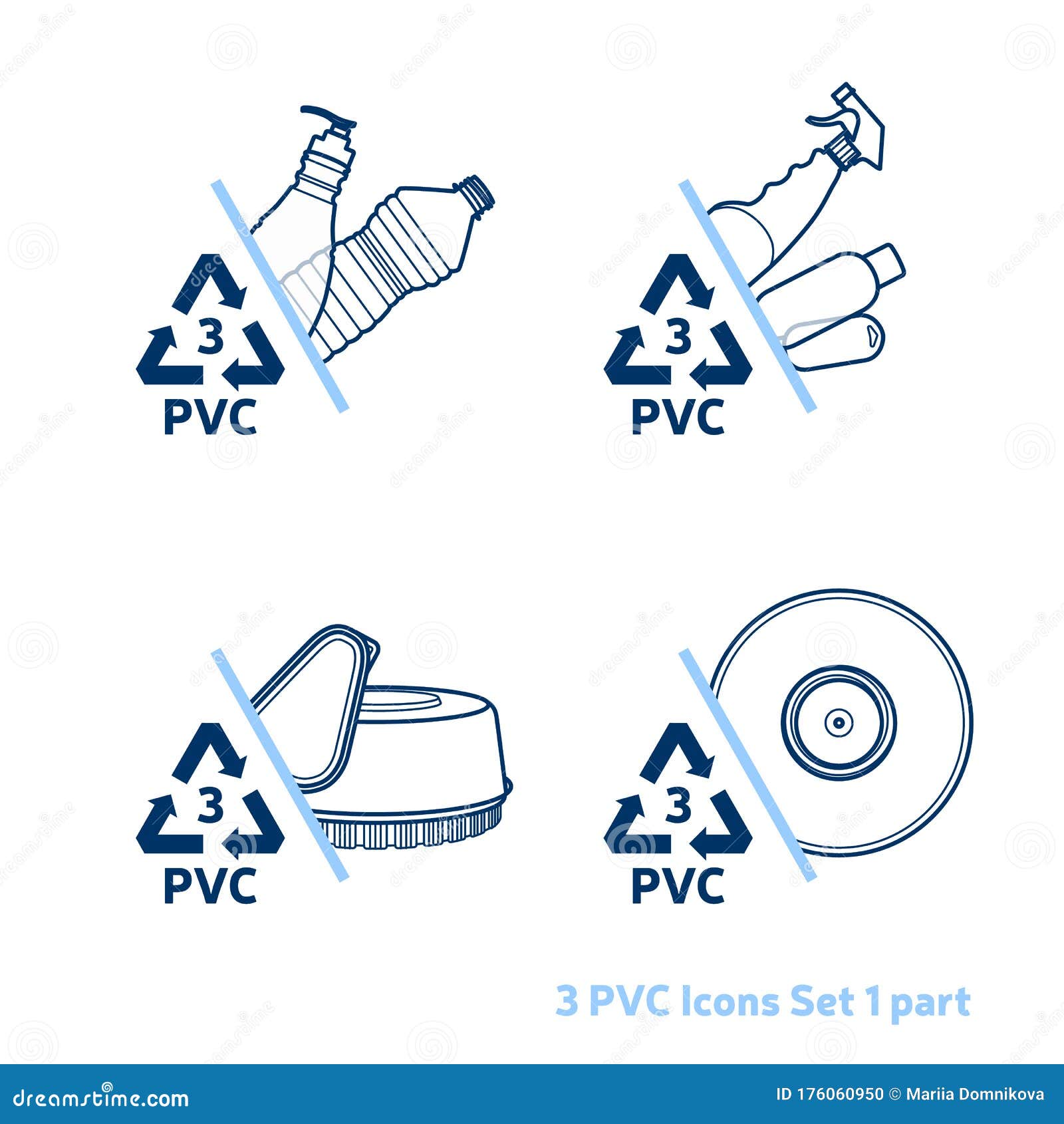 Plastic Items Icon Set stock vector. Illustration of chemical - 176060950